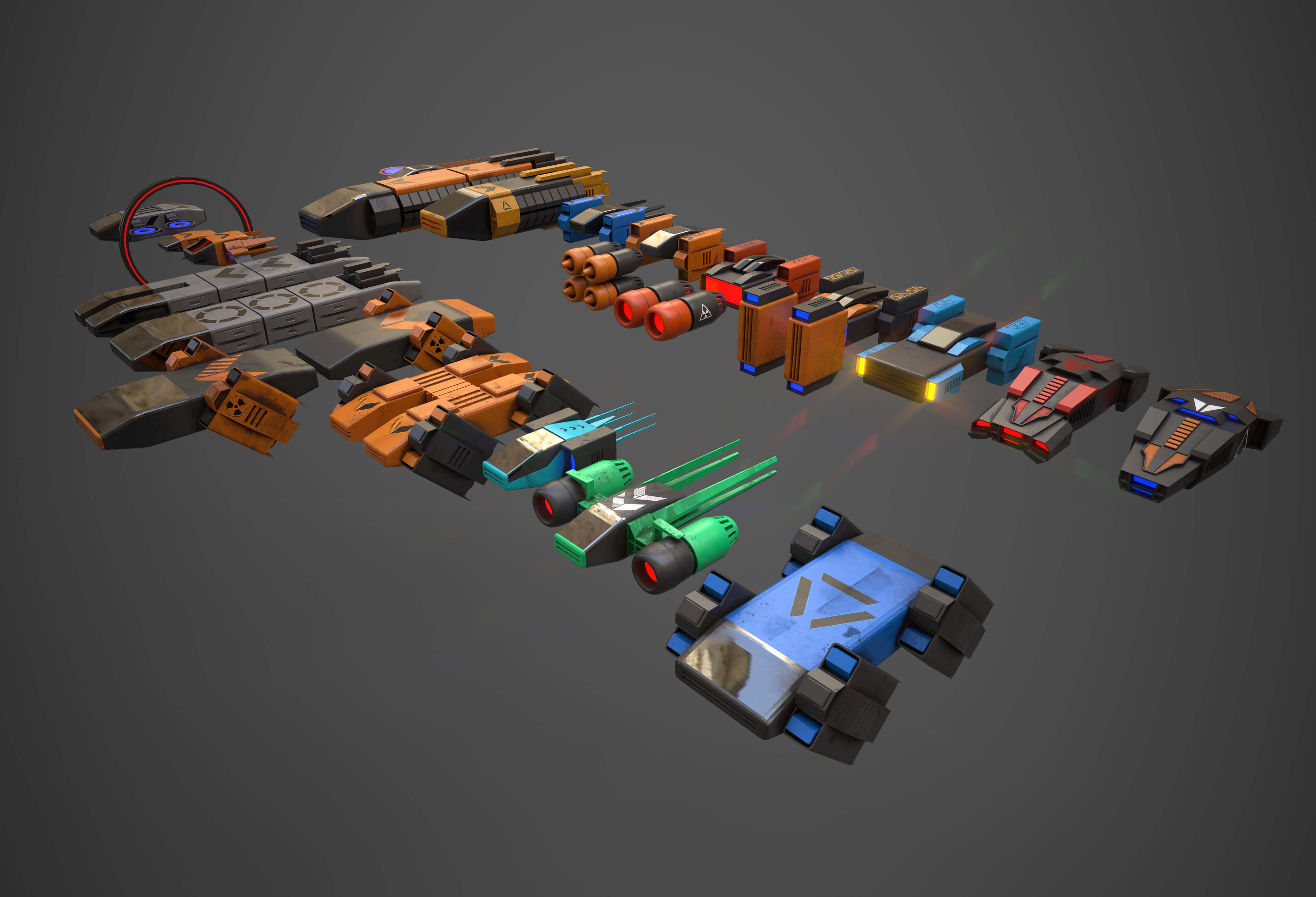 Sci-Fi Hover Car Collection 3D Model by ApuArt