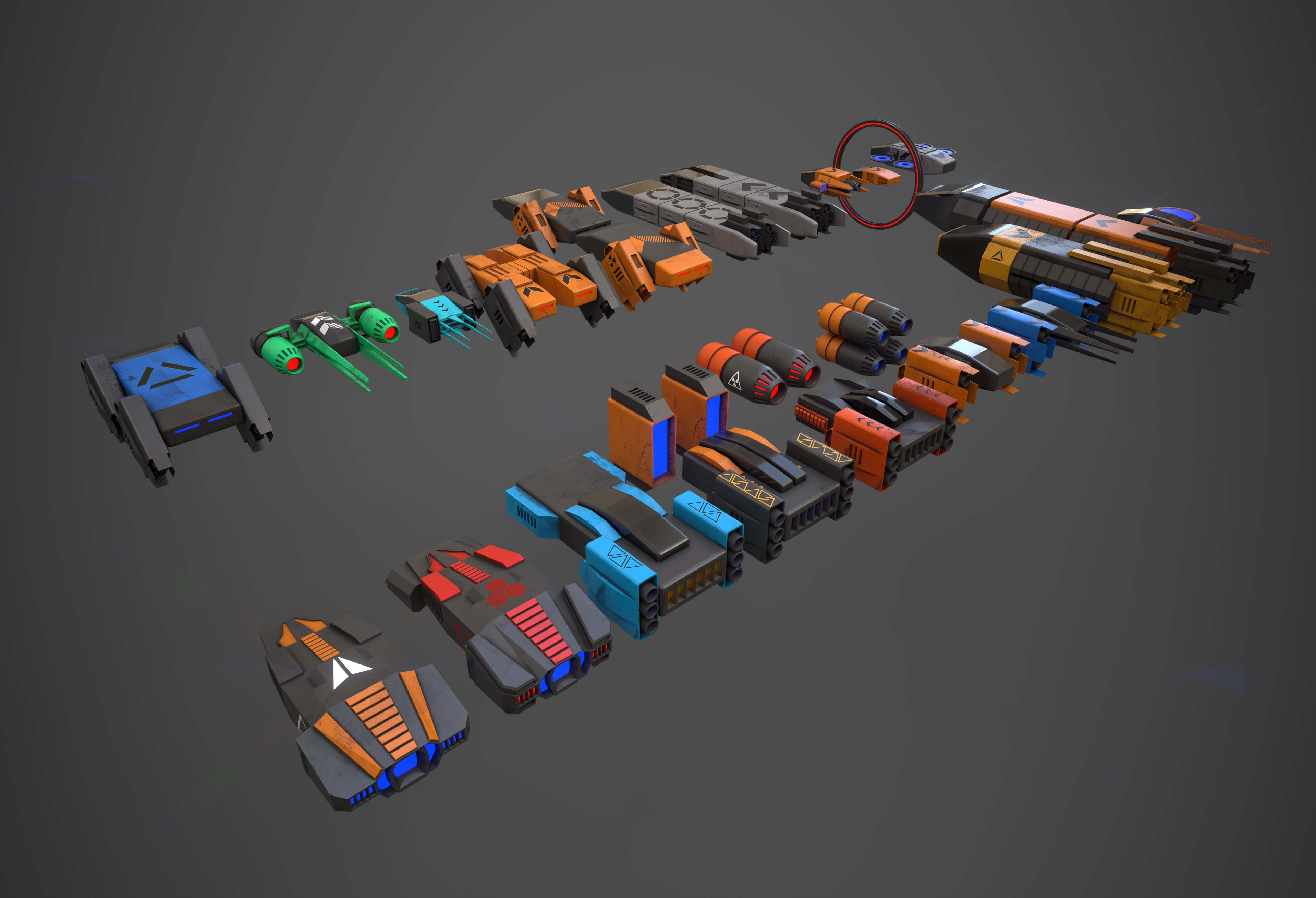 Sci-Fi Hover Car Collection 3D Model by ApuArt