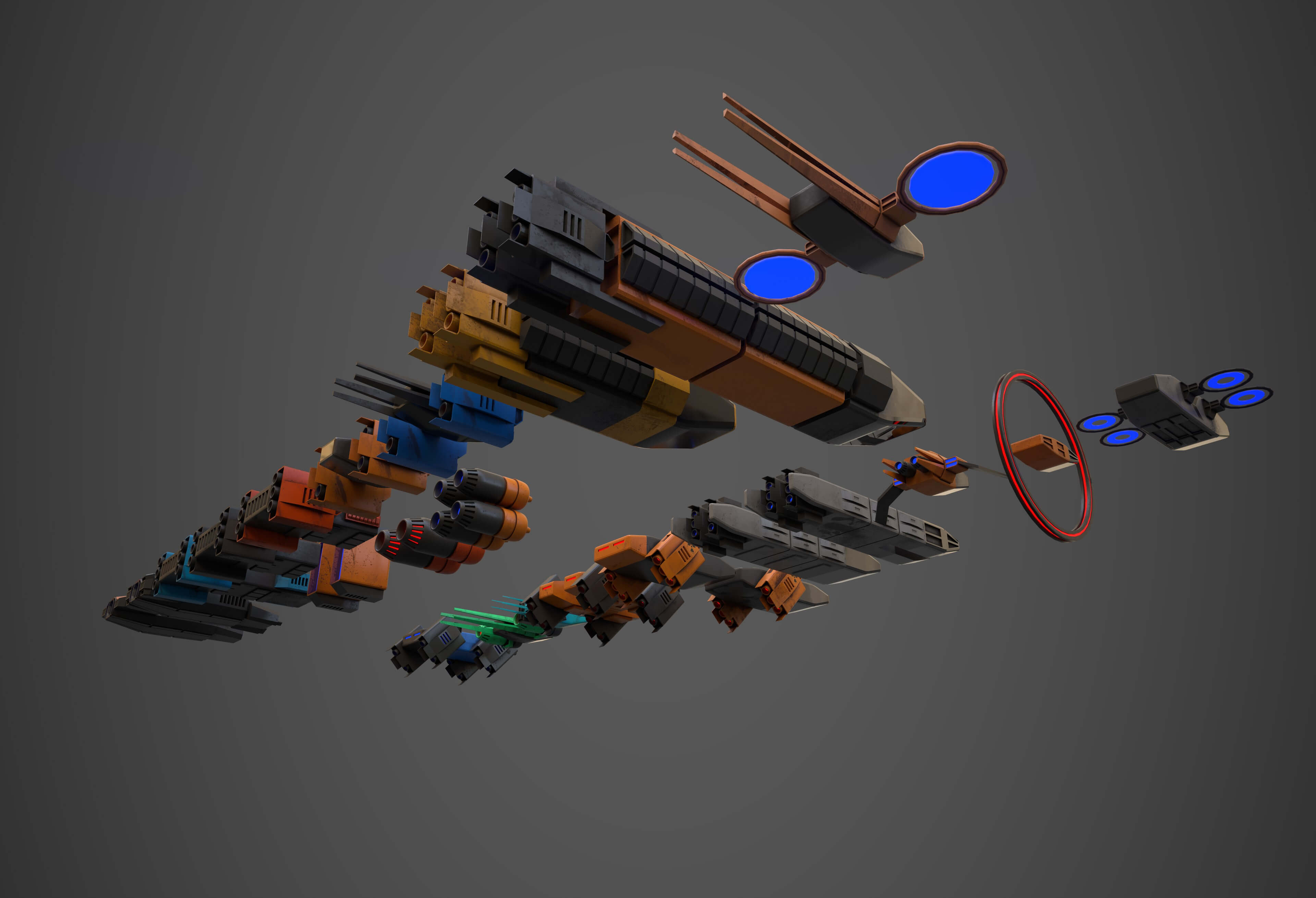 Sci-Fi Hover Car Collection 3D Model by ApuArt