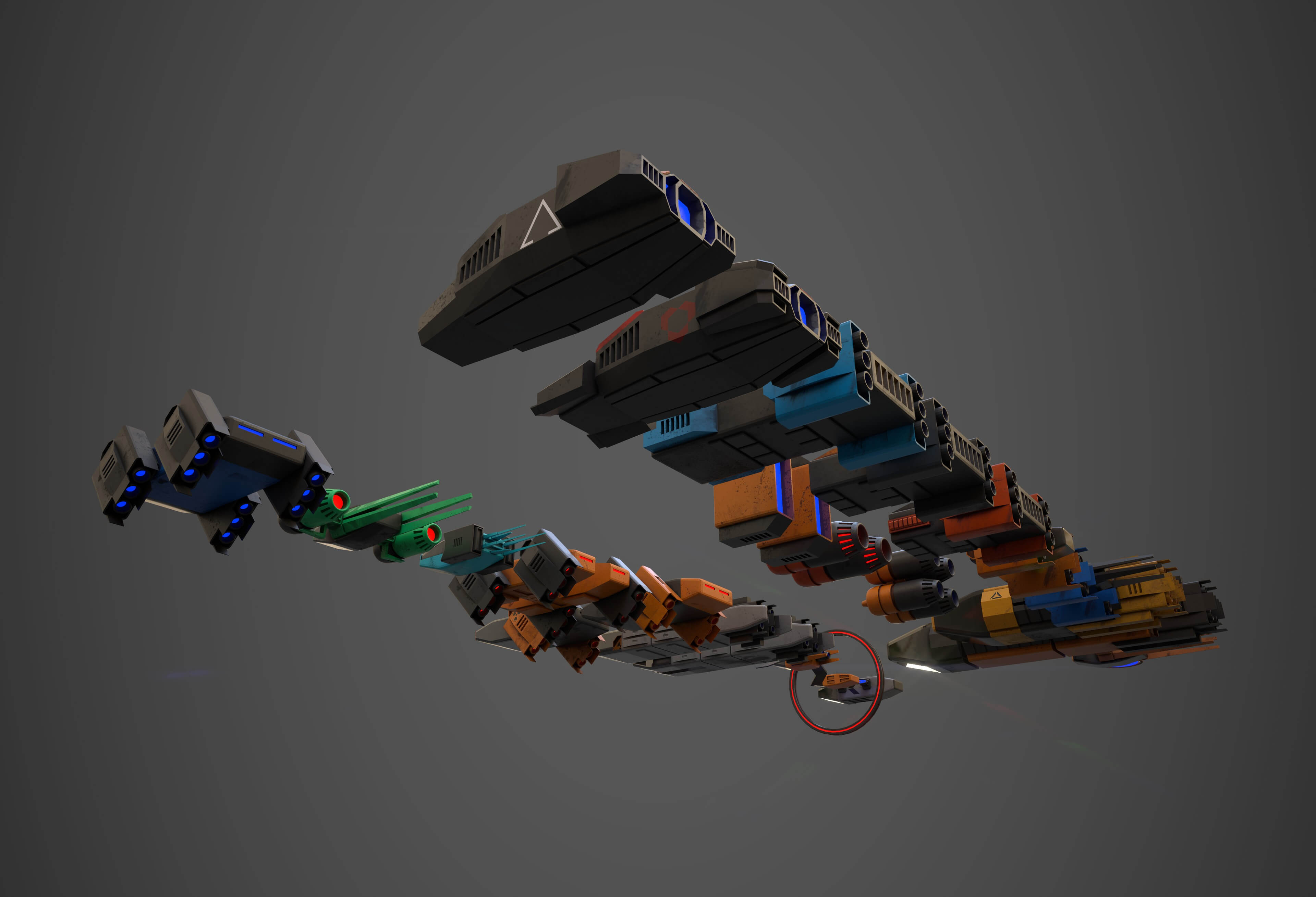 Sci-Fi Hover Car Collection 3D Model by ApuArt