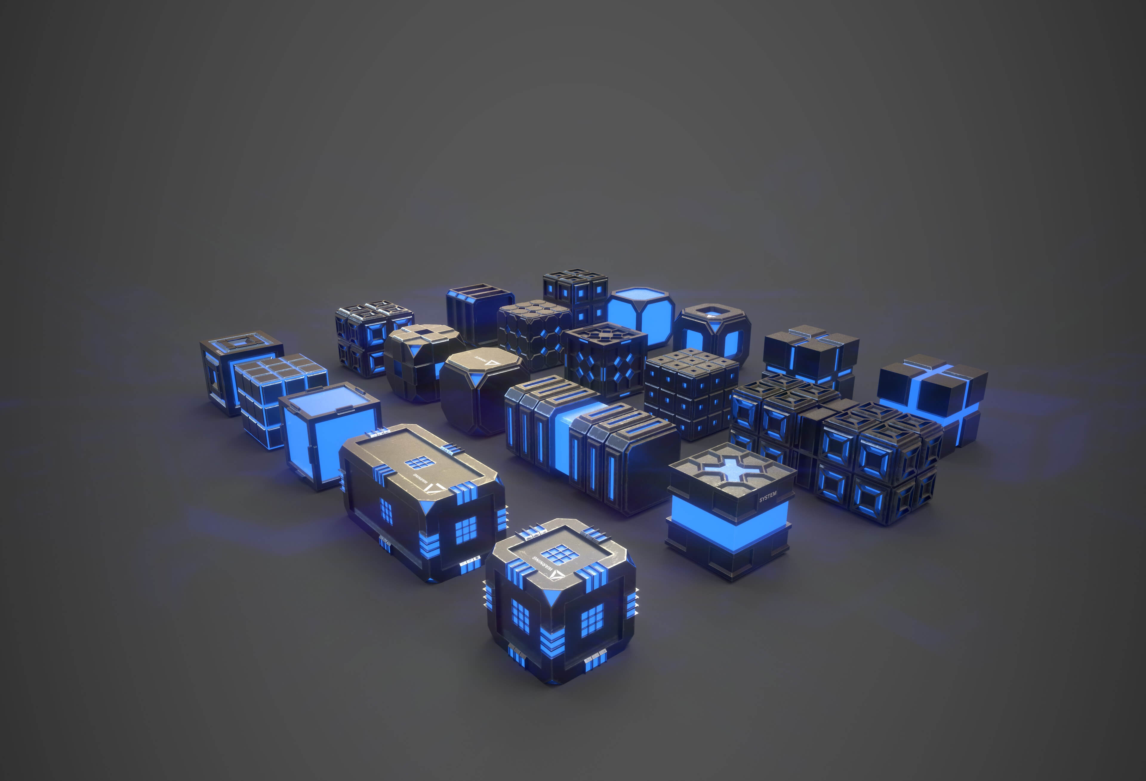 Sic-Fi Box Collection Metal 3D Model by ApuArt