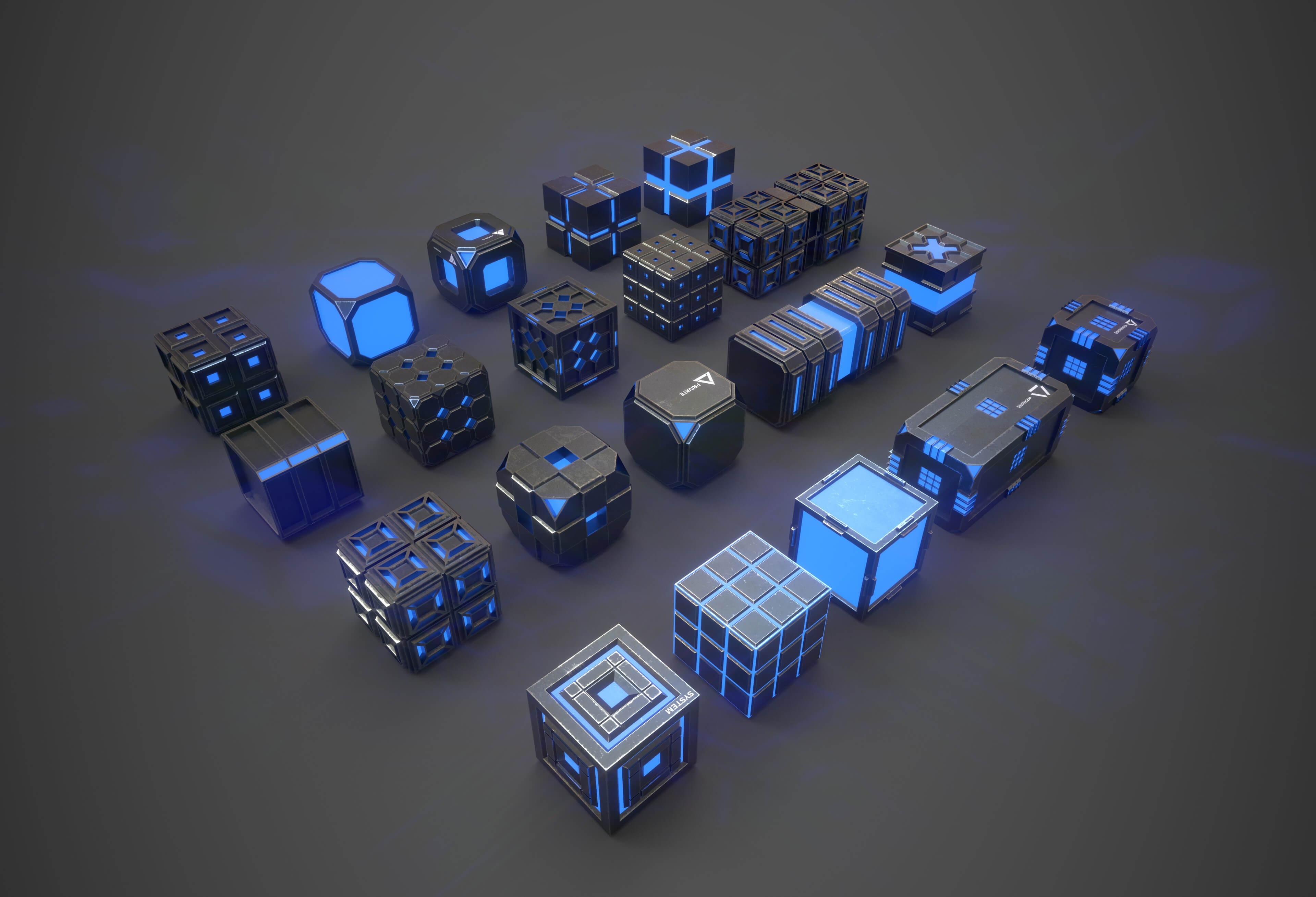 Sic-Fi Box Collection Metal 3D Model by ApuArt