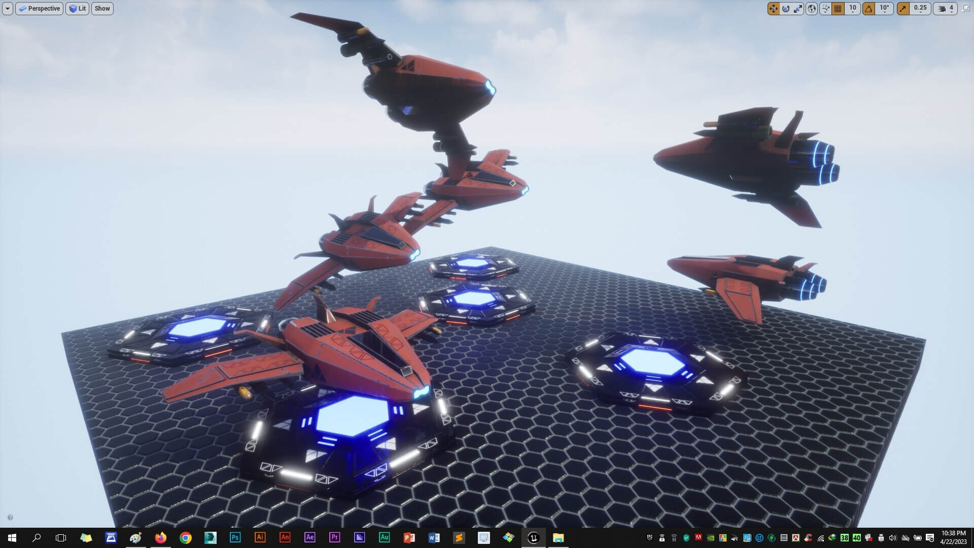 Spaceship Plane Ue Project 3d Model By Apuart