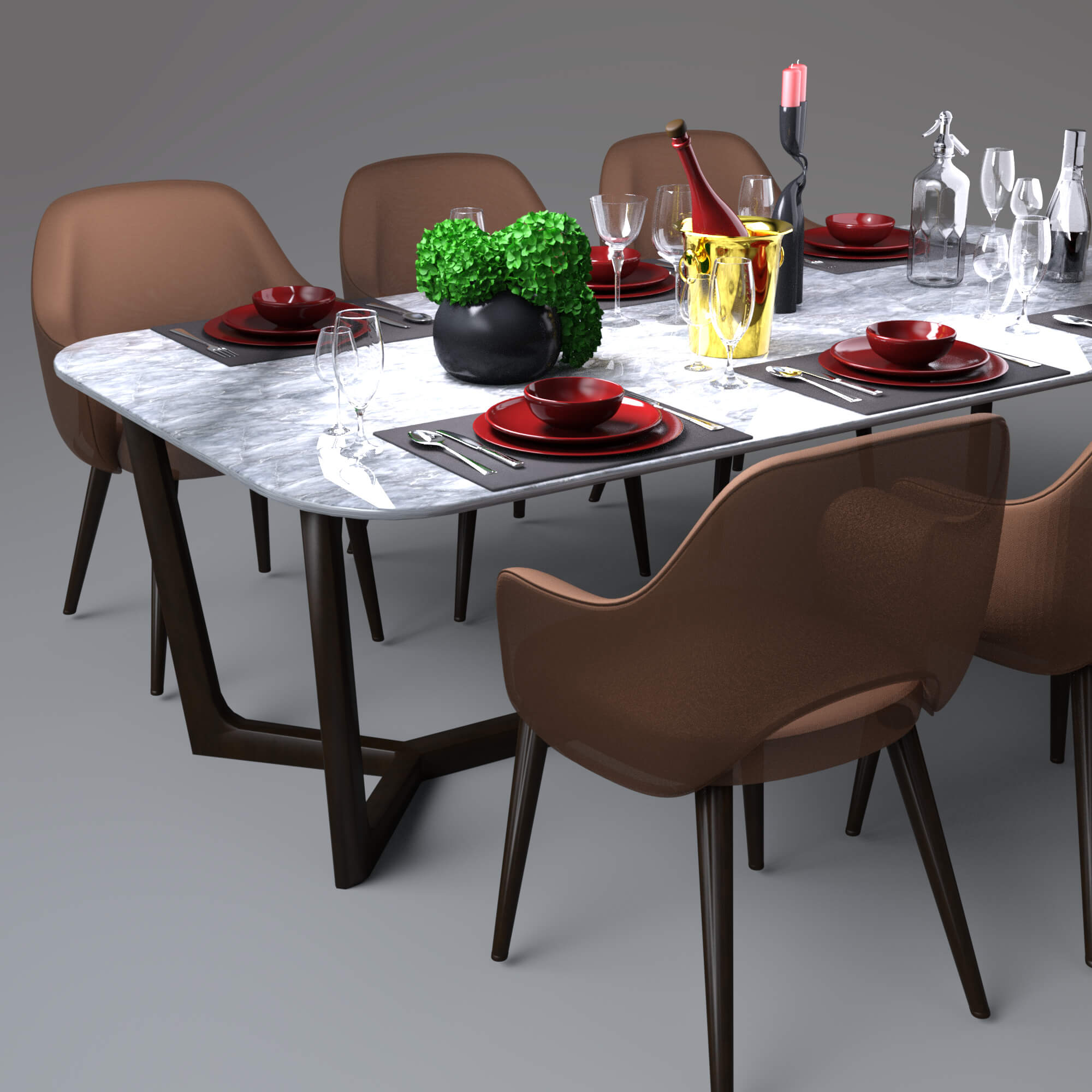 AQ3D Luxury Dining Table and Chairs - Daz Content by AQ3D