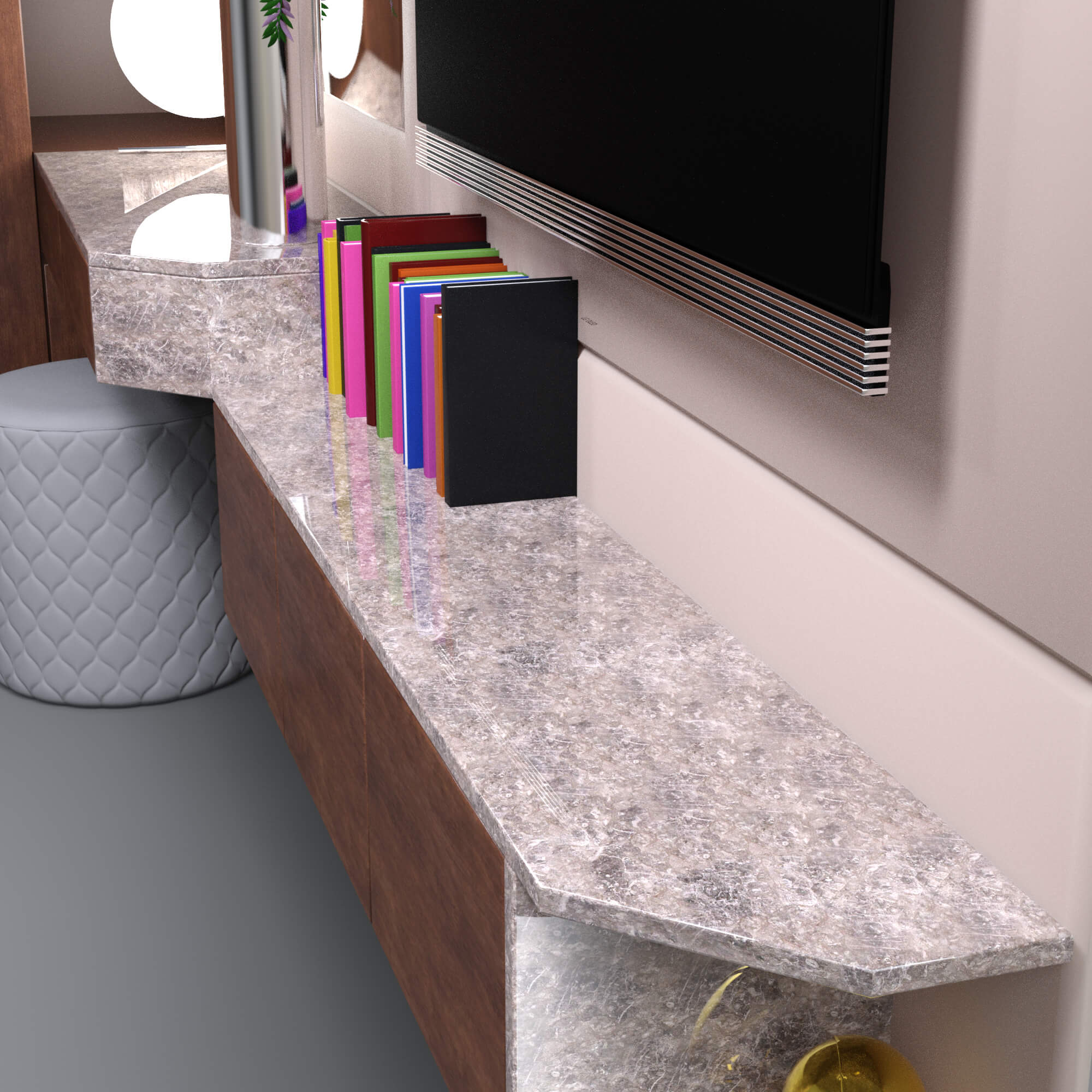 AQ3D Luxury Wardrobe With TV Wall - Daz Content by AQ3D
