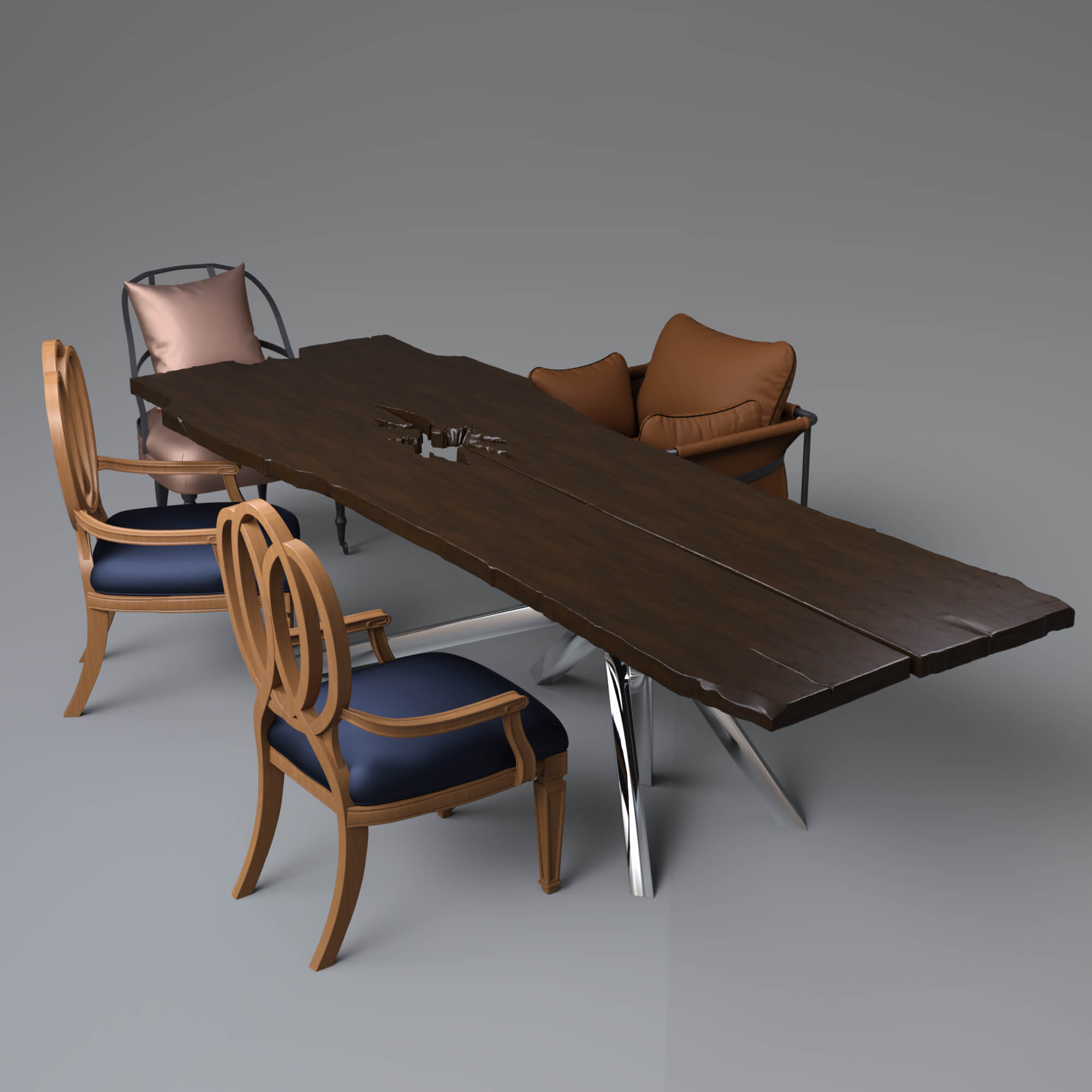 AQ3D Master Chair and Table 3 - Daz Content by AQ3D