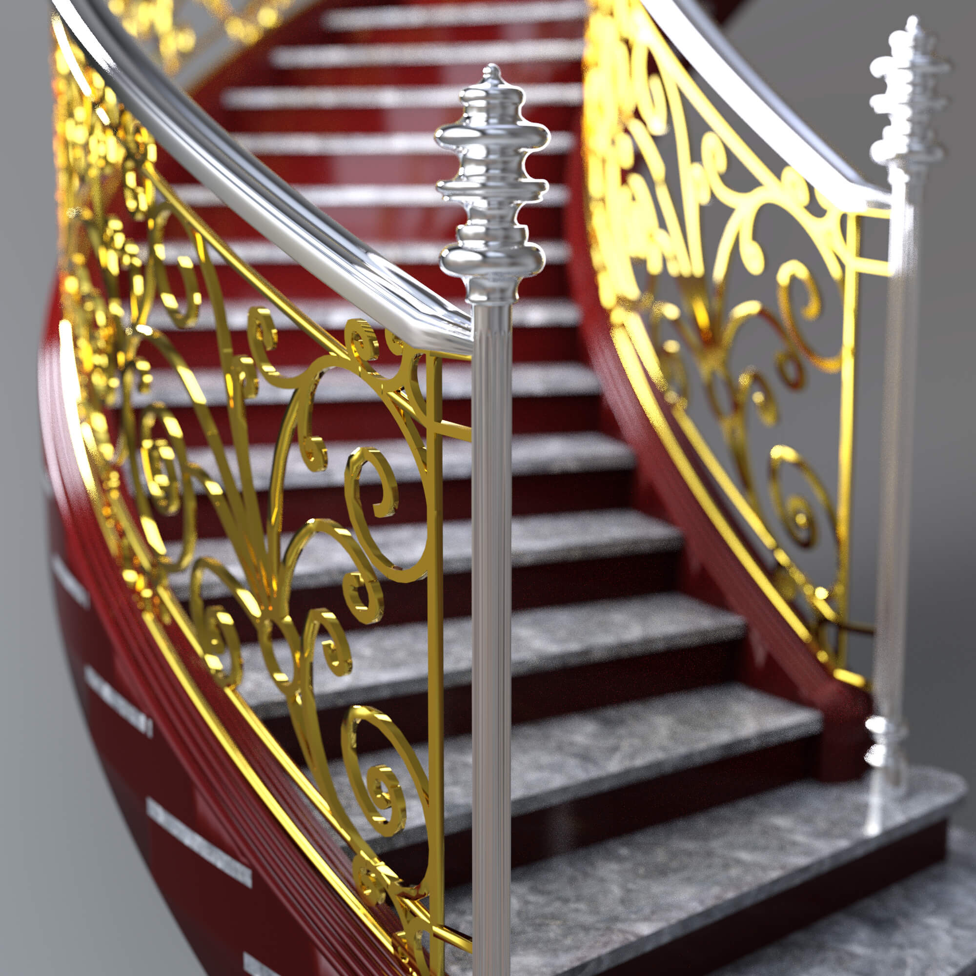 AQ3D Master Stair Case 8 - Daz Content by AQ3D