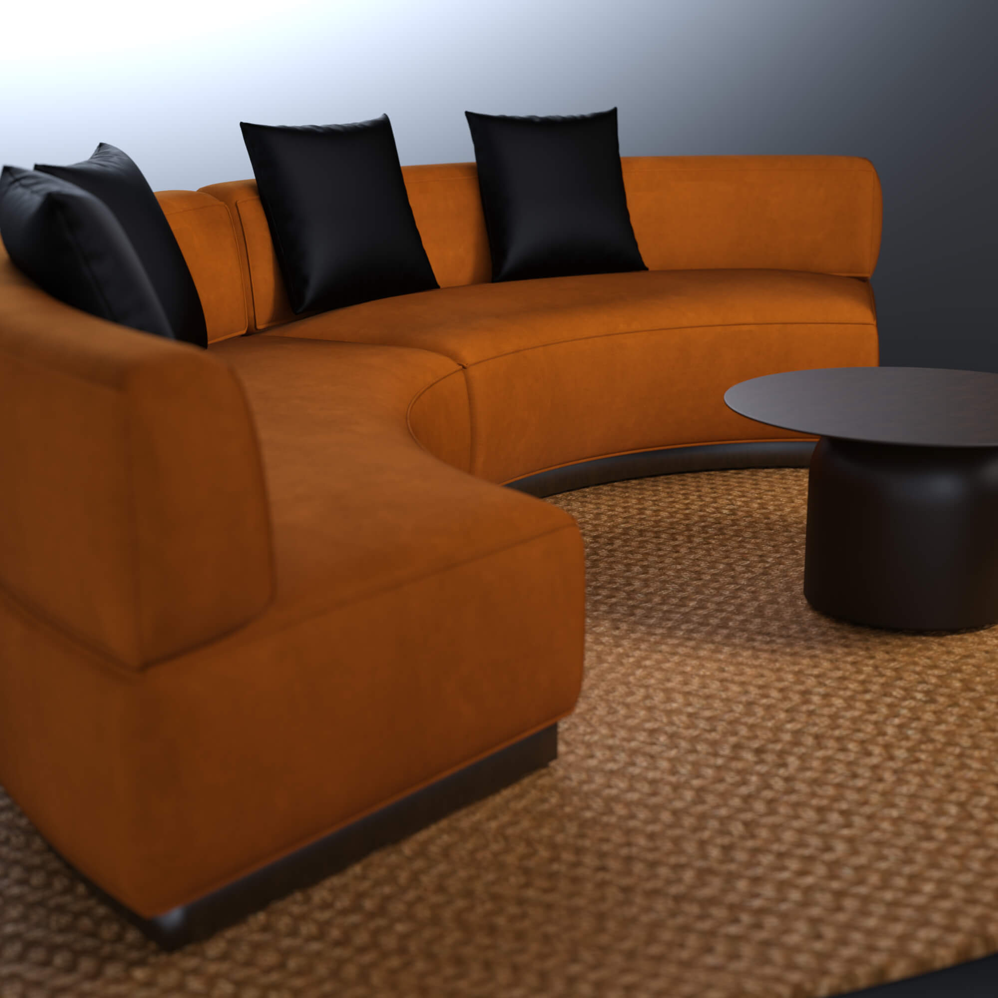 AQ3D Round Sofa and Stool - Daz Content by AQ3D