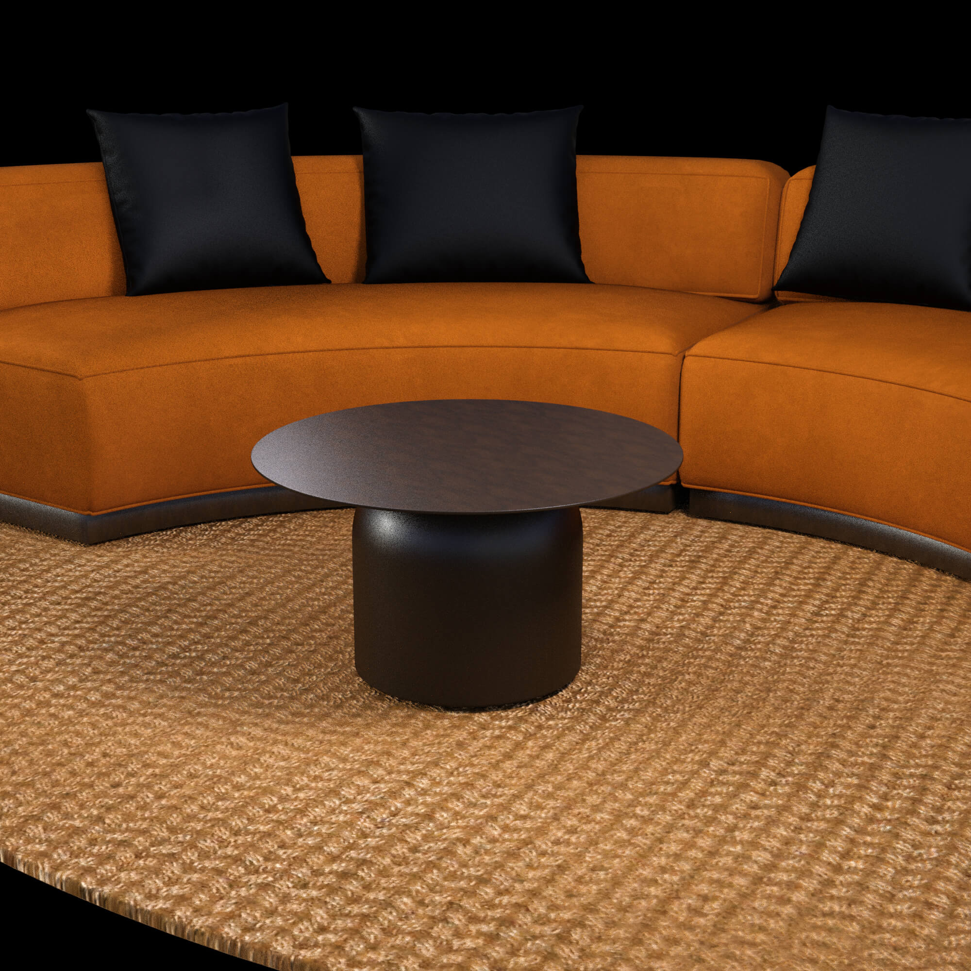 AQ3D Round Sofa and Stool - Daz Content by AQ3D