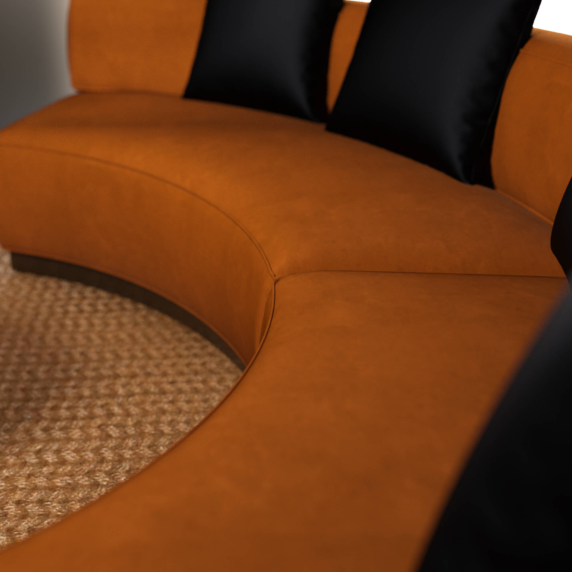 AQ3D Round Sofa and Stool - Daz Content by AQ3D