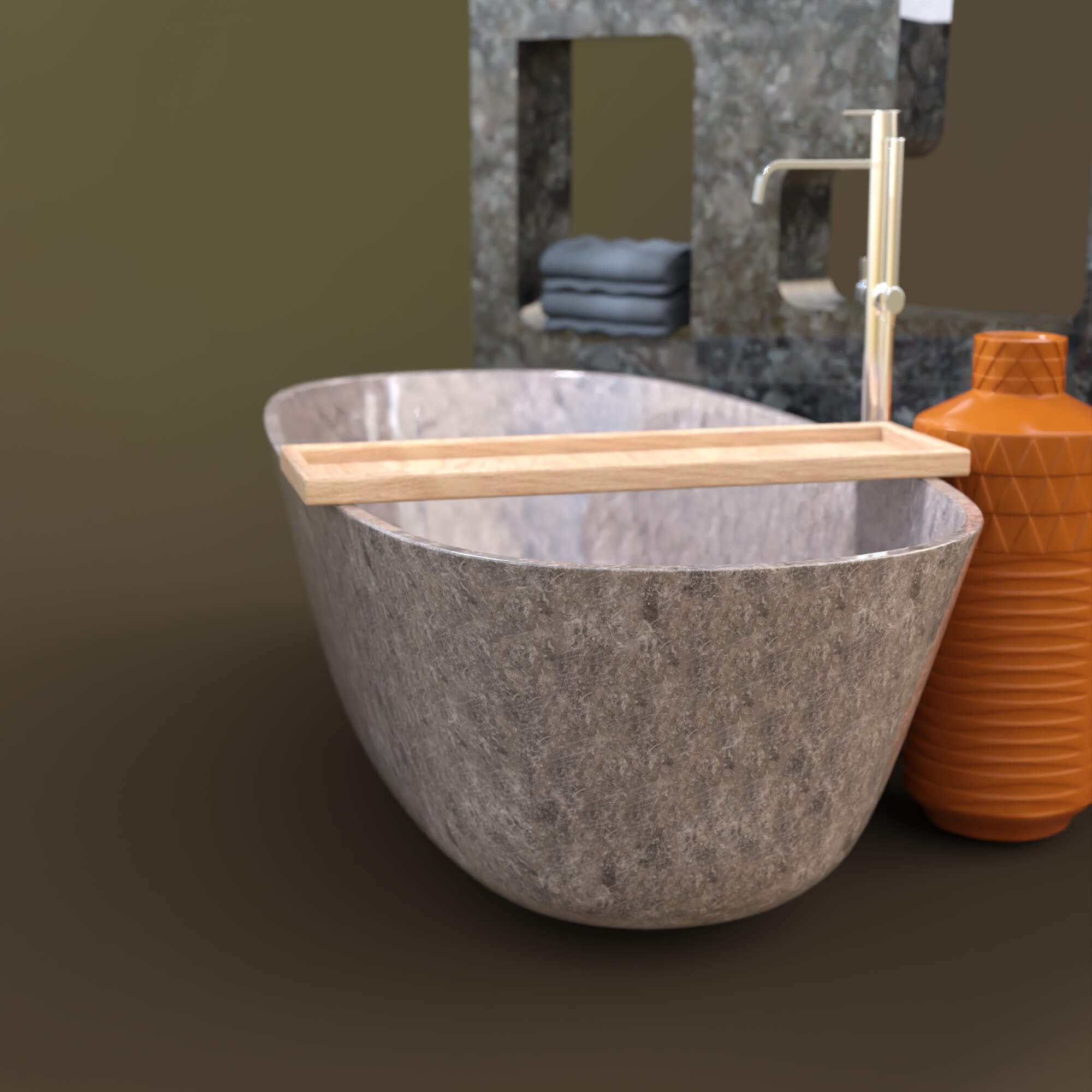 AQ3D Unique Bath Tub Set With Wall - Daz Content by AQ3D