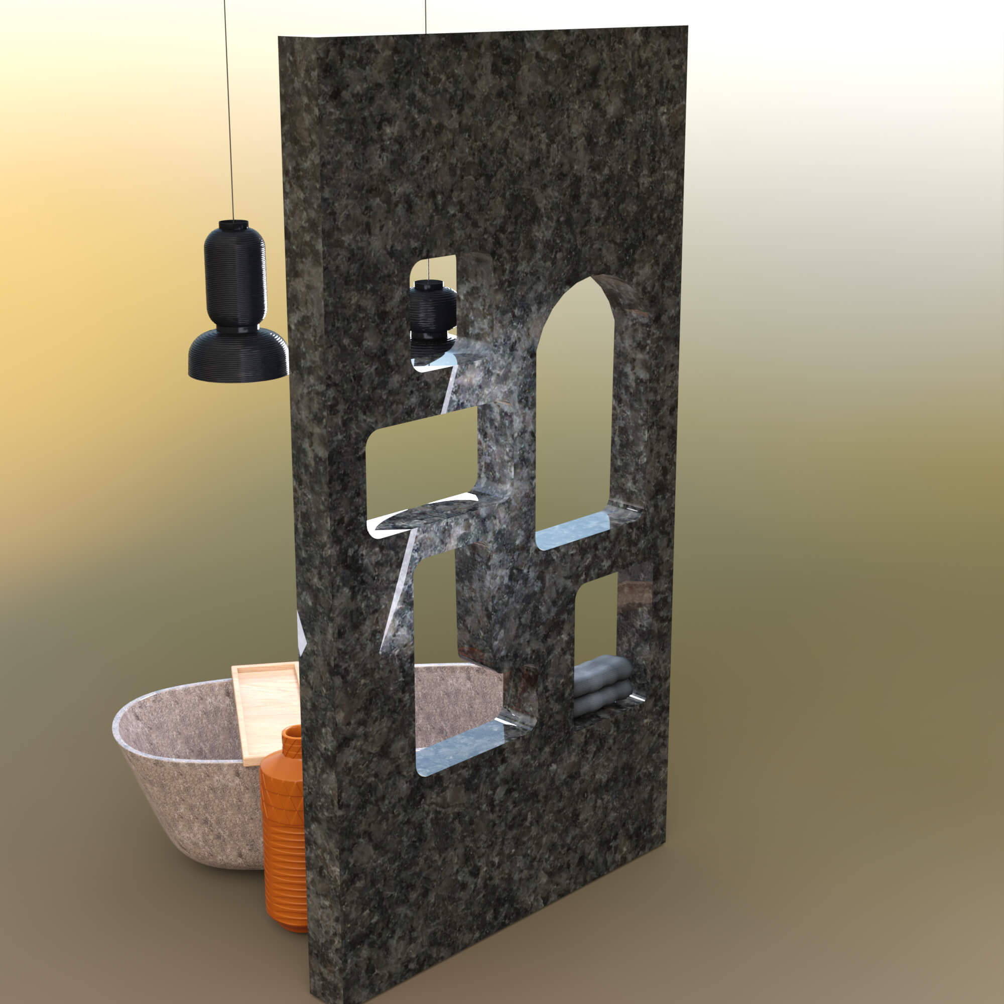 AQ3D Unique Bath Tub Set With Wall - Daz Content by AQ3D