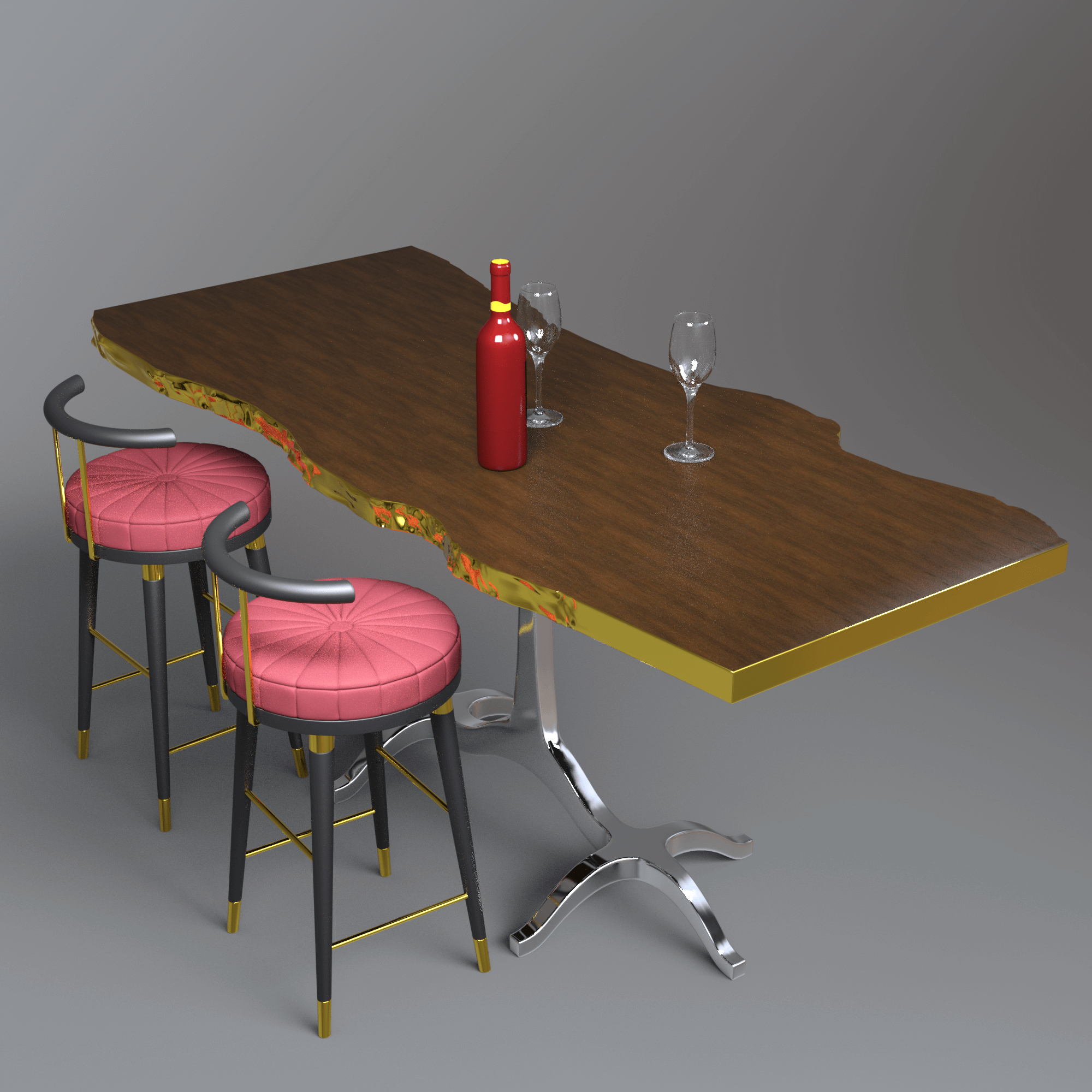 AQ3D Master Chairs and Table 13 3D Render, Digital Art by AQ3D
