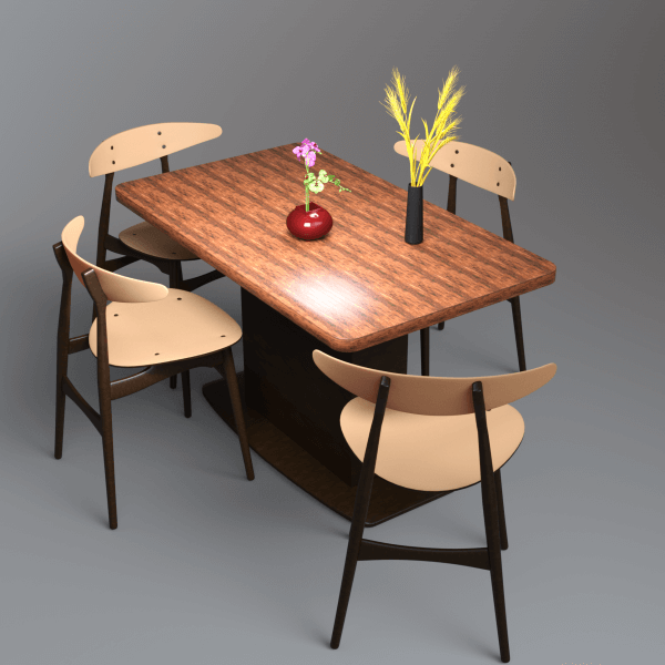Master Chair and Table 3 3D Render, Digital Art by AQ3D