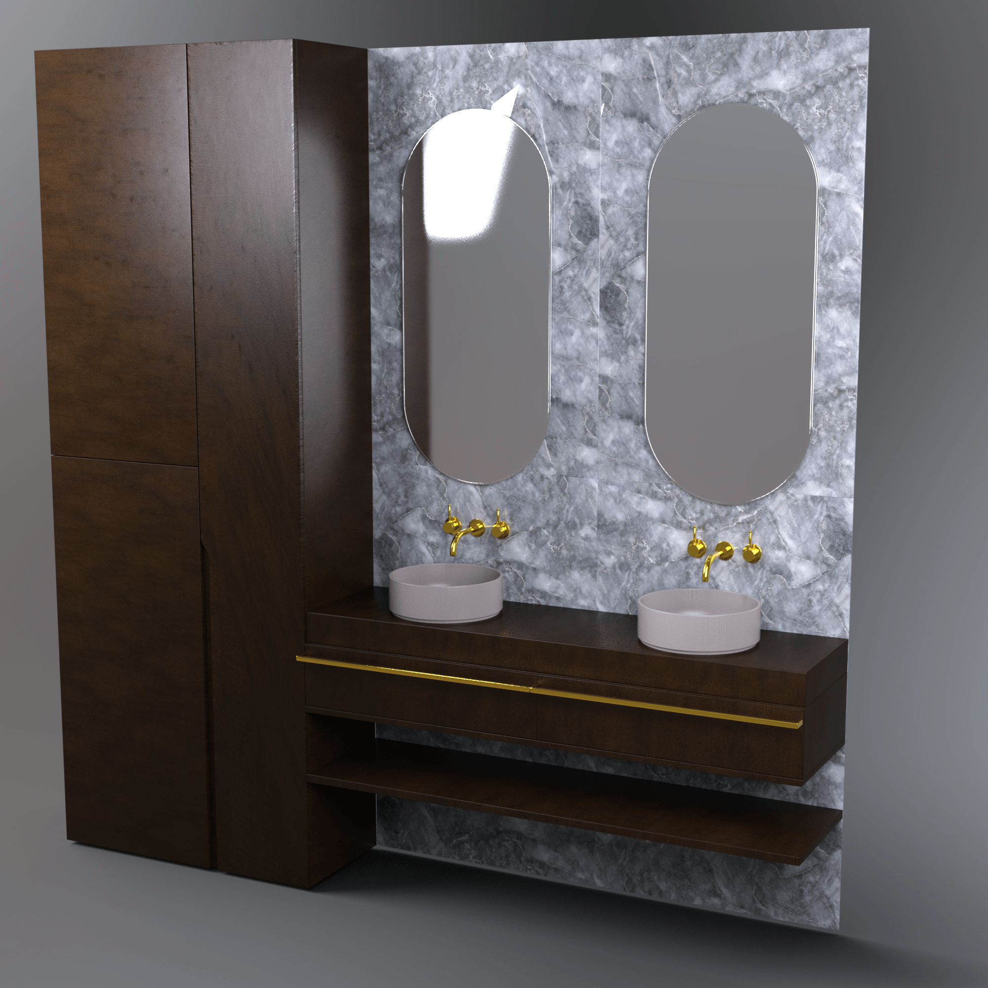 Bathroom Model 2 3D Render, Digital Art by AQ3D