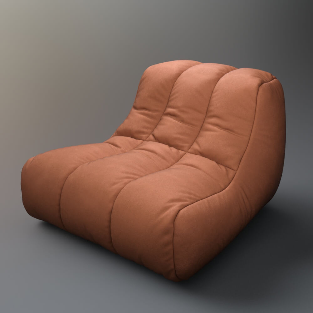 Big Bean Chair 3D Render, Digital Art by AQ3D