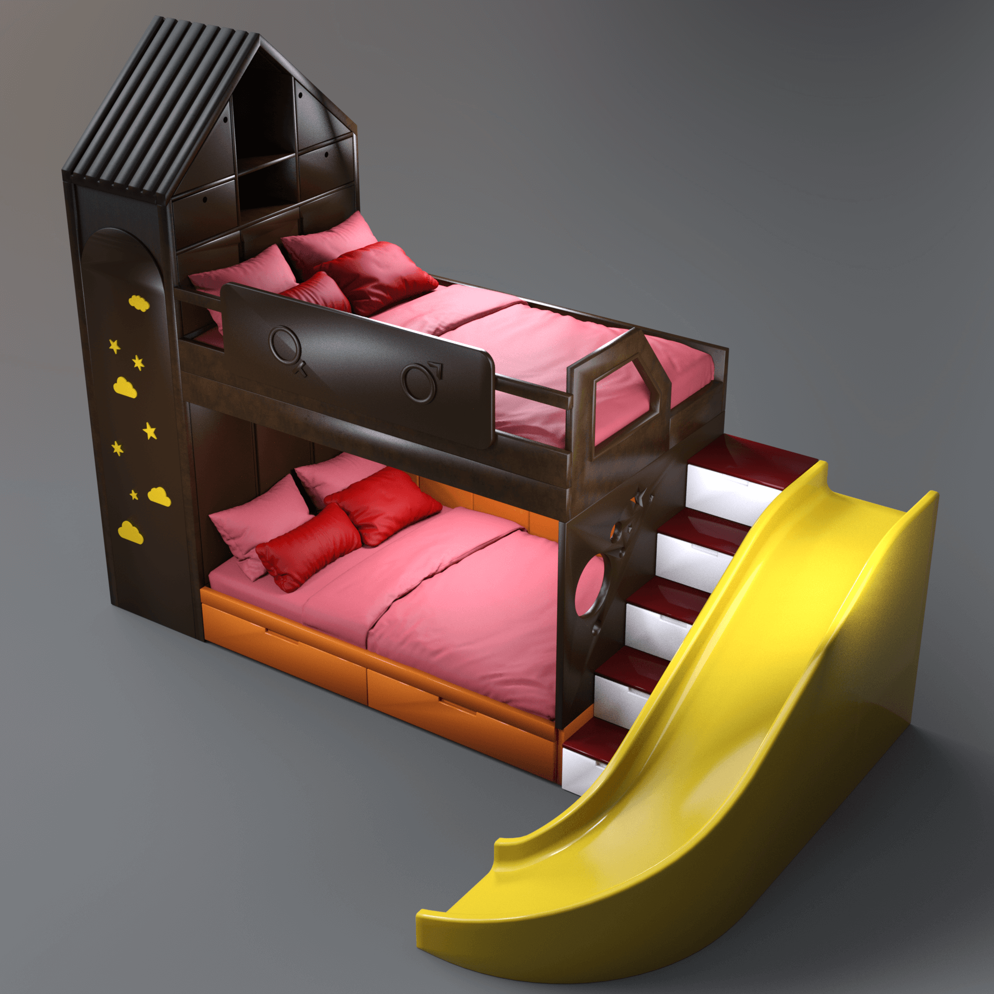 Child Bed 12 3D Render, Digital Art by AQ3D