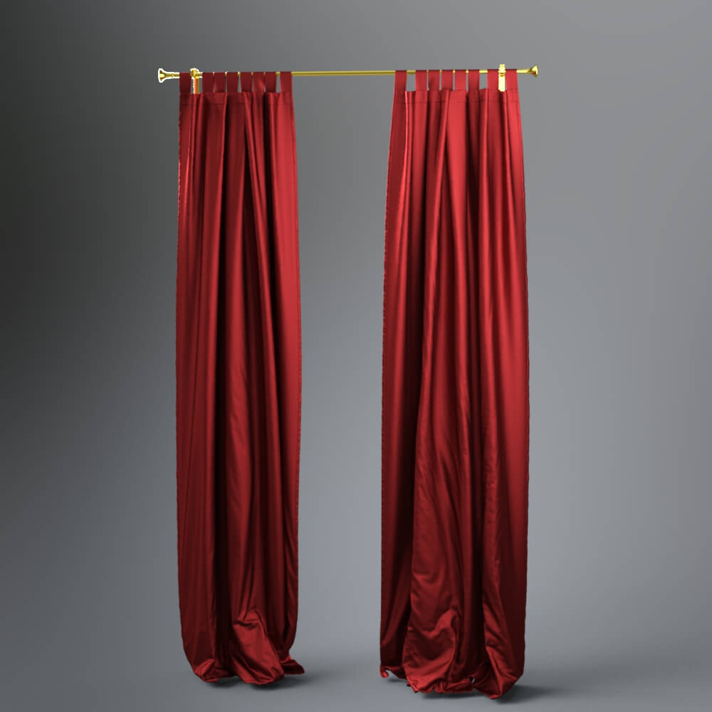Curtains Model 3 3D Render, Digital Art by AQ3D