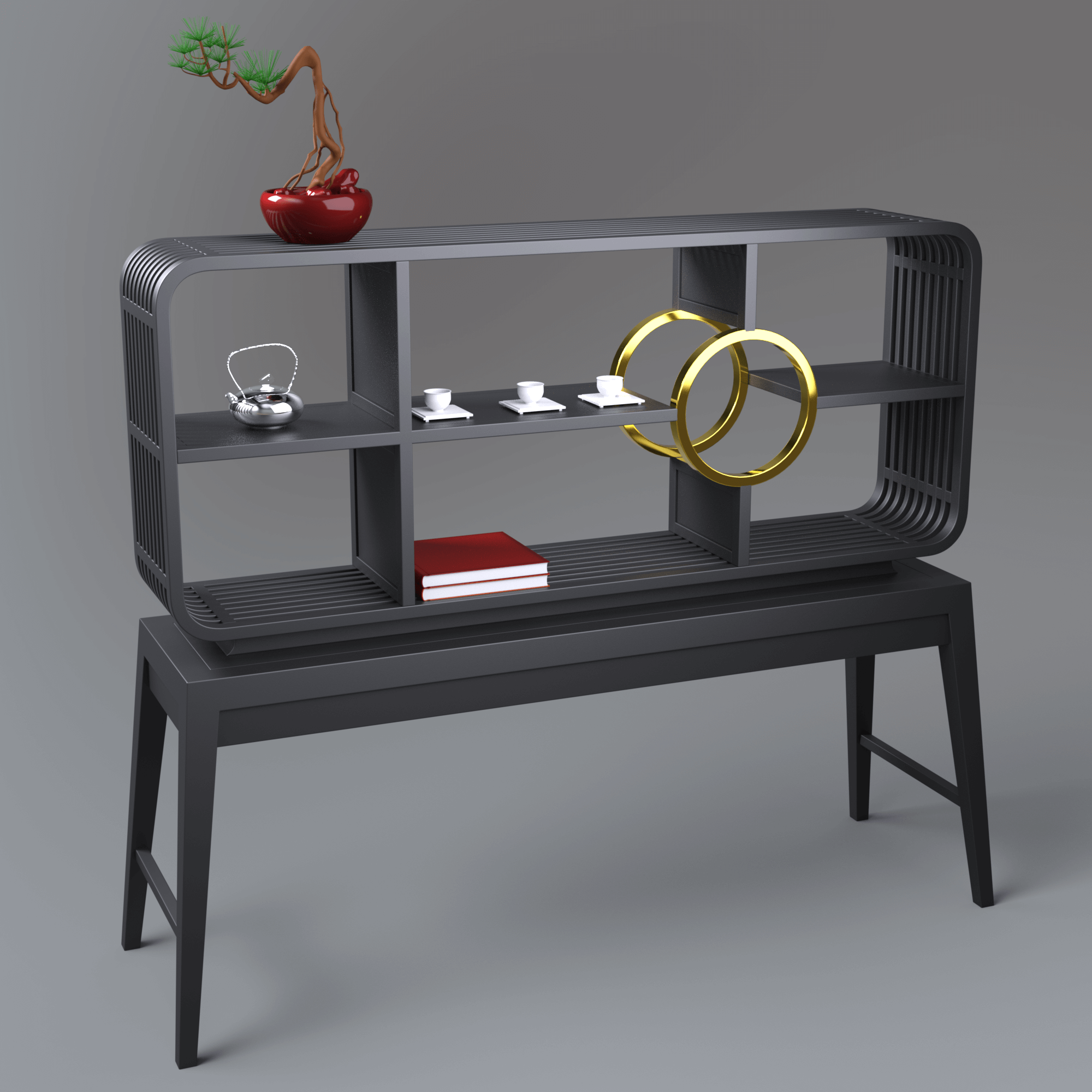 Display Cabinet 4 3D Render, Digital Art by AQ3D
