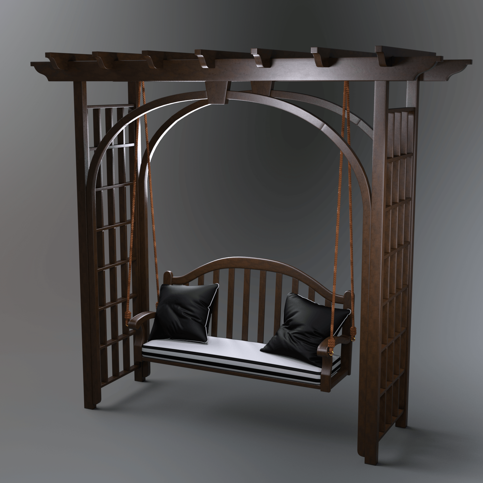 Garden Swing 3D Render, Digital Art by AQ3D