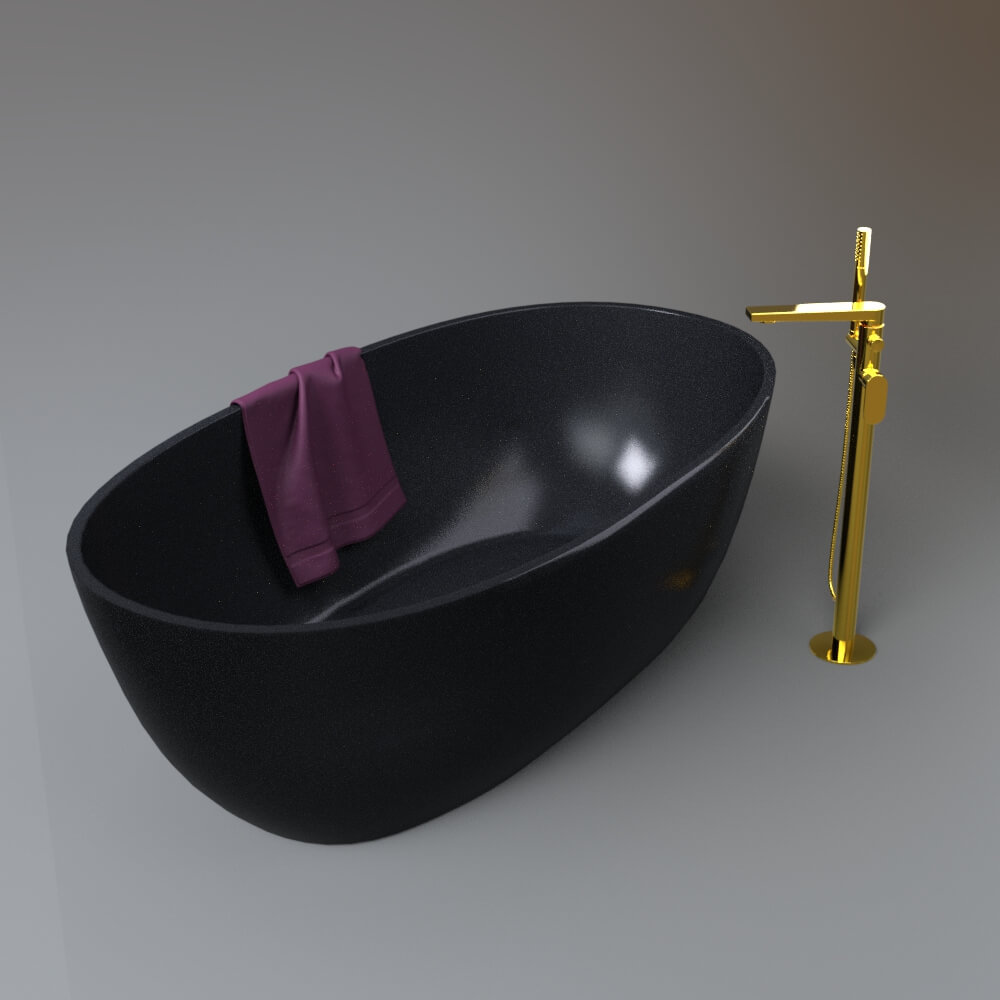 Luxury Bath Tub 13 3D Render, Digital Art by AQ3D