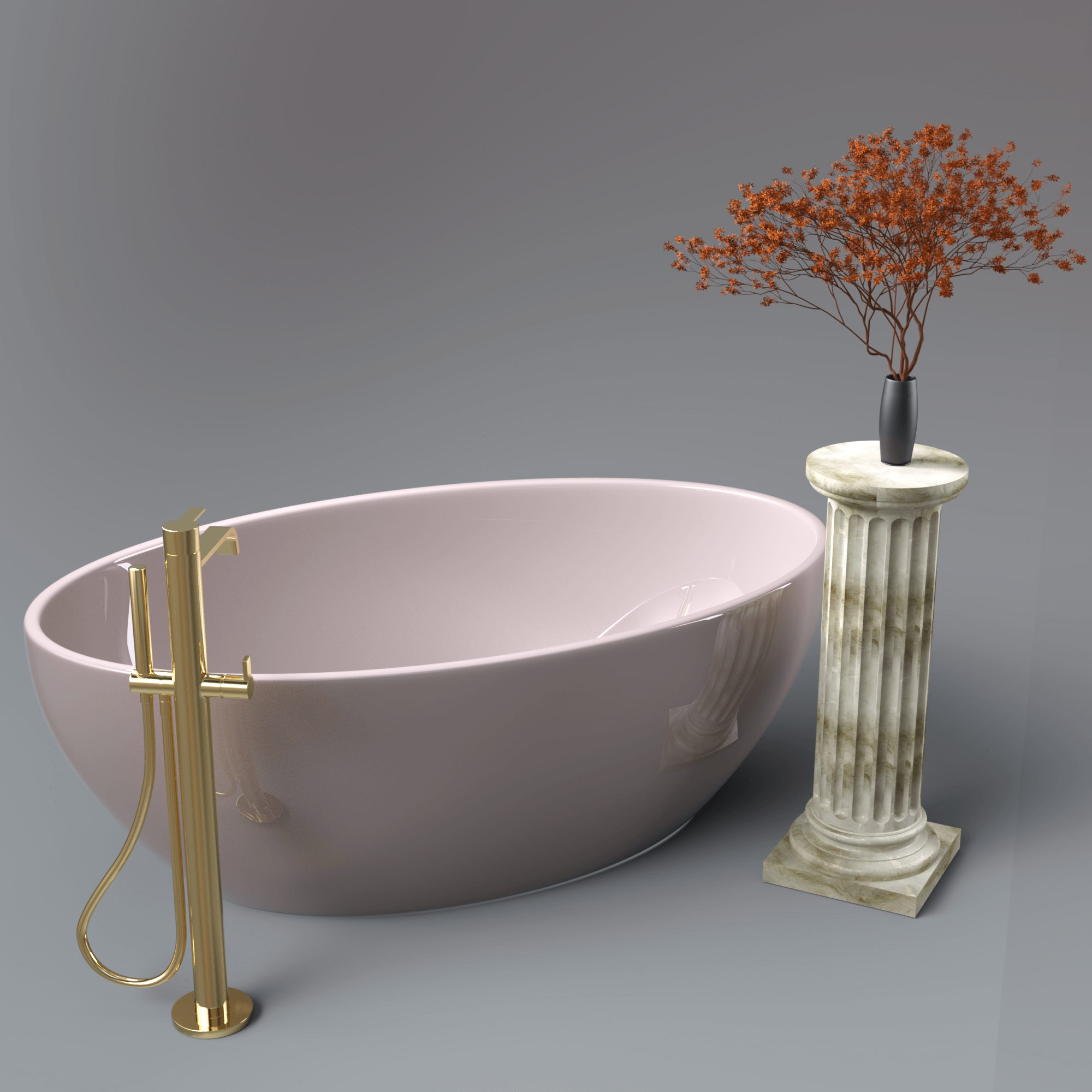 Luxury Bath Tub 4 3D Render, Digital Art by AQ3D
