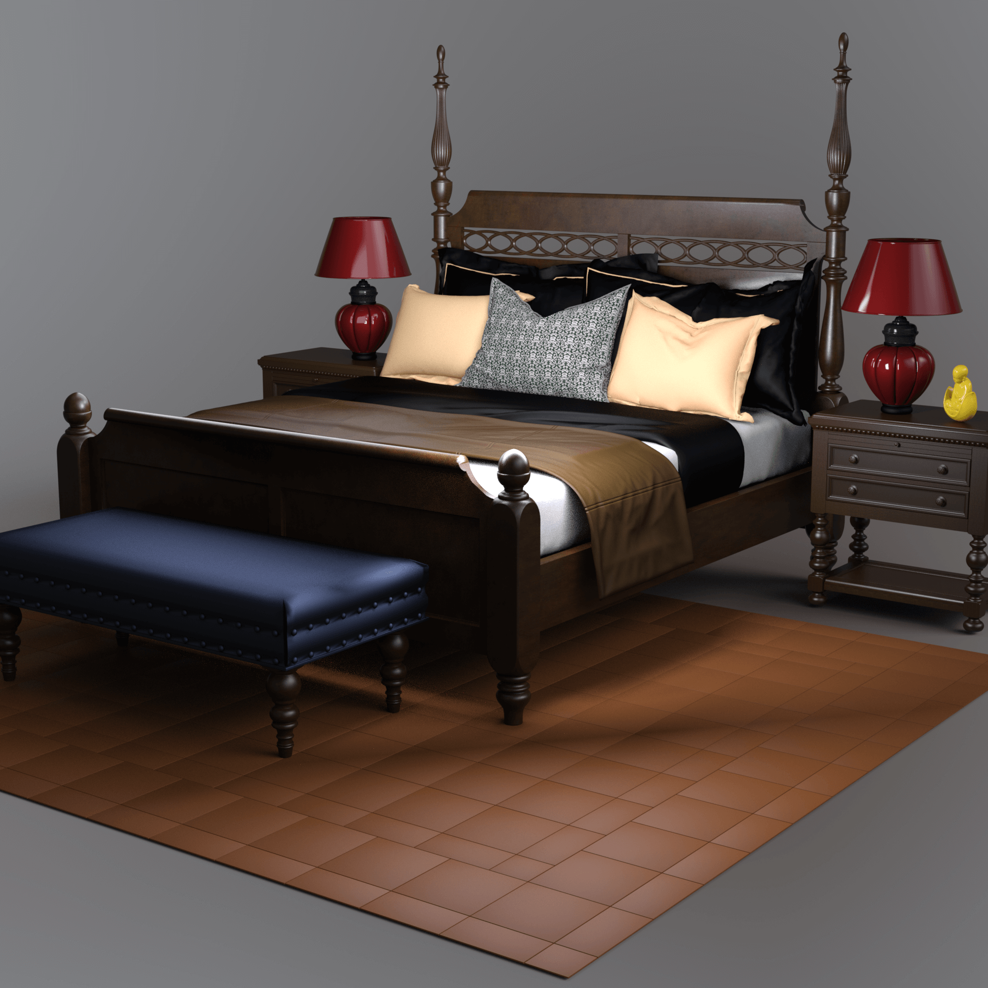 Master Bed 10 3D Render | RenderHub Gallery