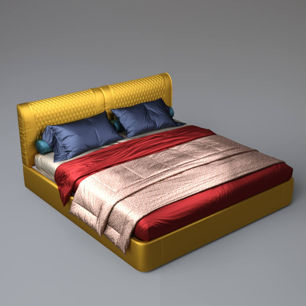 Master Bed 100 3D Render, Digital Art by AQ3D