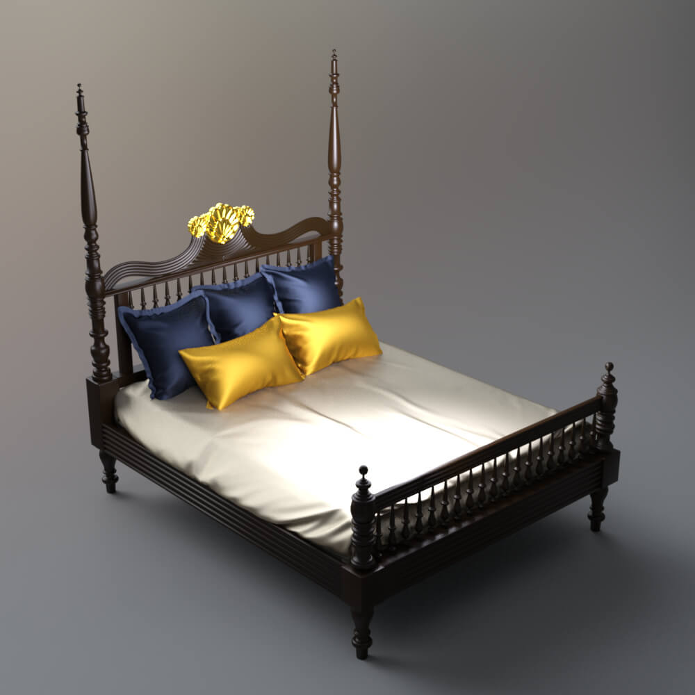 Master Bed 101 3D Render, Digital Art by AQ3D