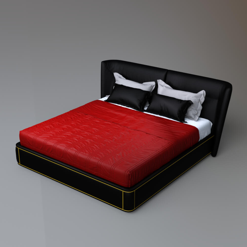 Master Bed 105 3D Render, Digital Art by AQ3D