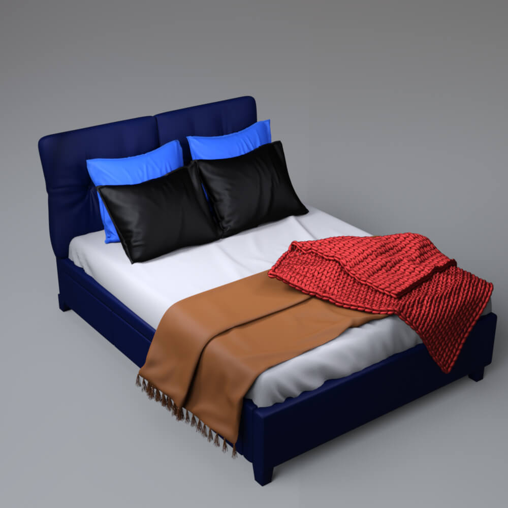 Master Bed 111 3D Render, Digital Art by AQ3D