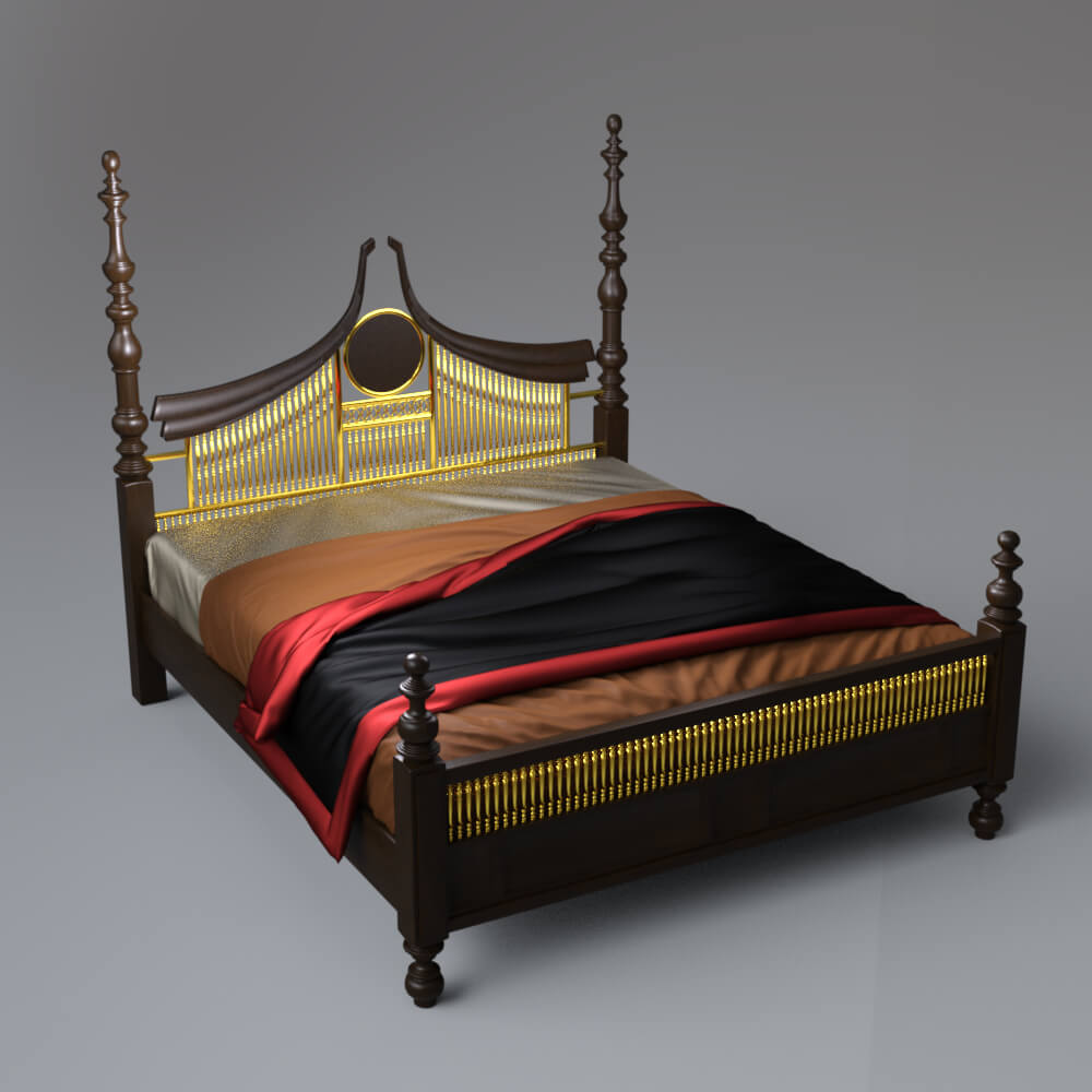 Master Bed 116 3D Render, Digital Art by AQ3D
