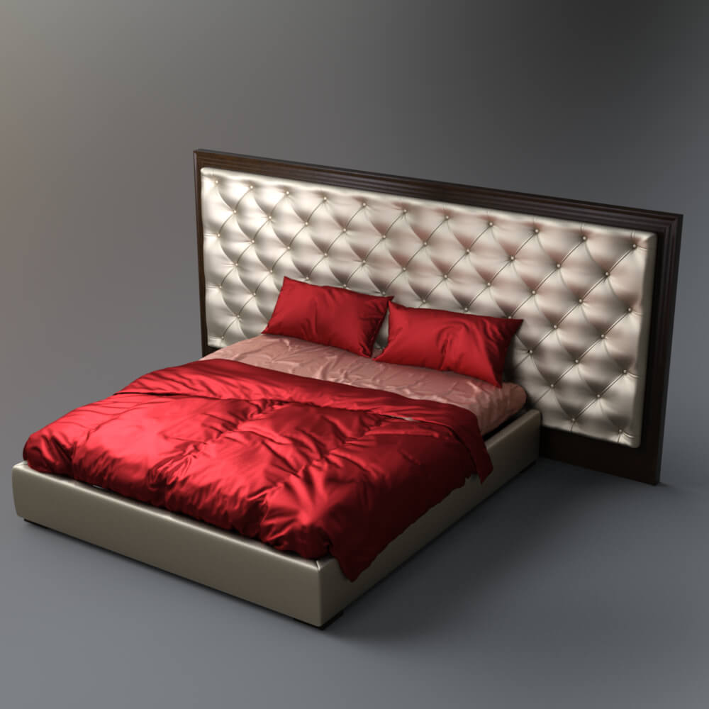 Master Bed 128 3D Render, Digital Art by AQ3D