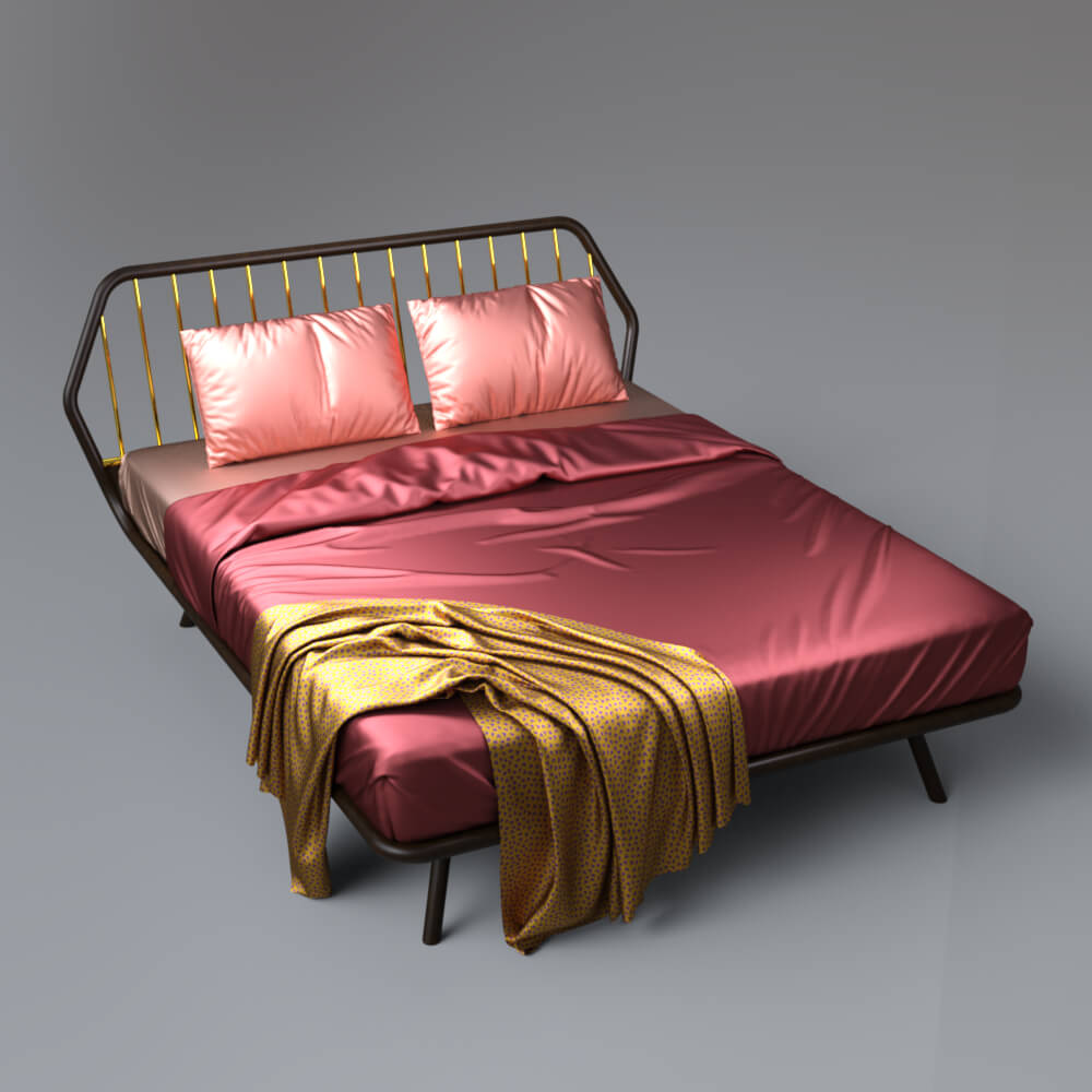 Master Bed 131 3D Render, Digital Art by AQ3D