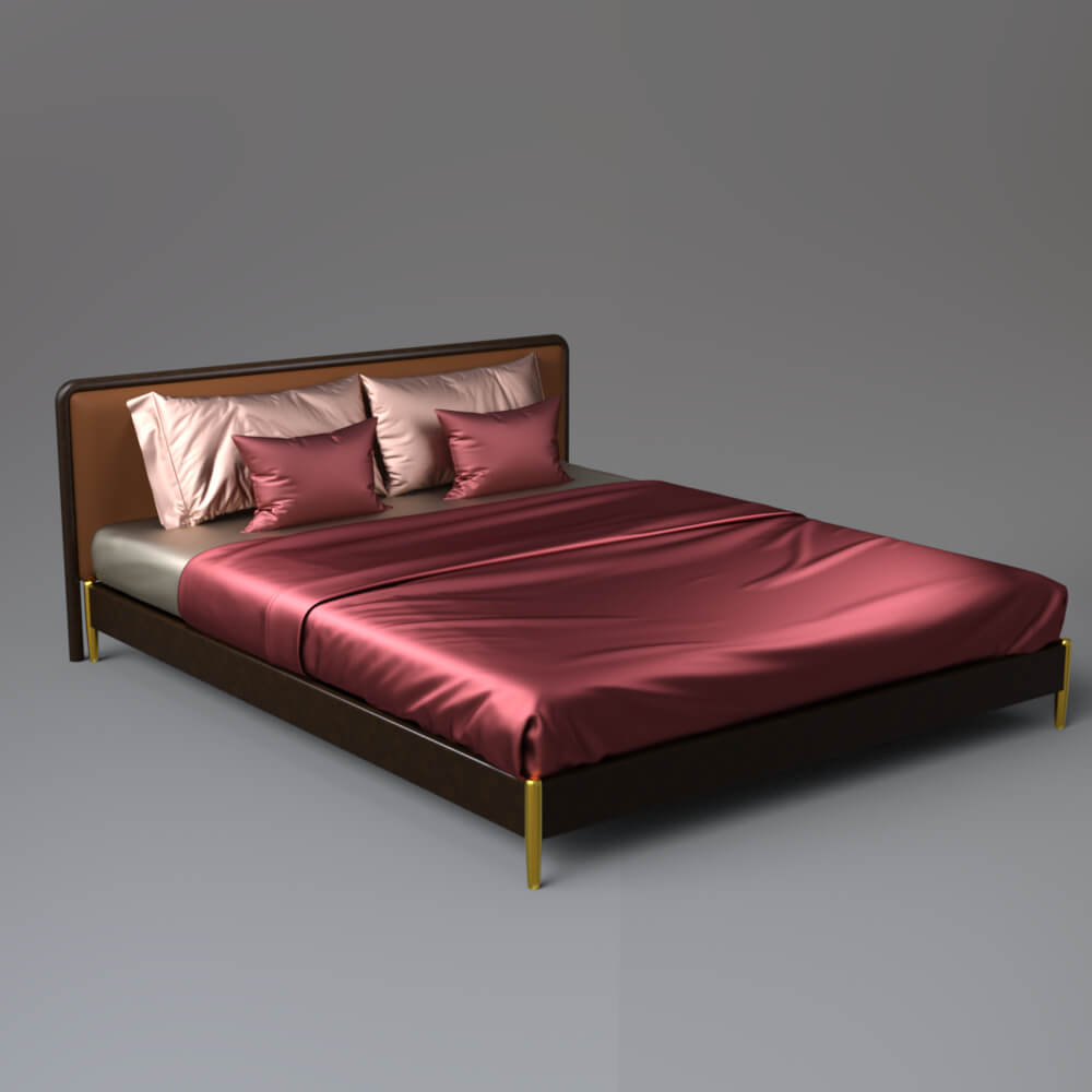 Master Bed 133 3D Render, Digital Art by AQ3D