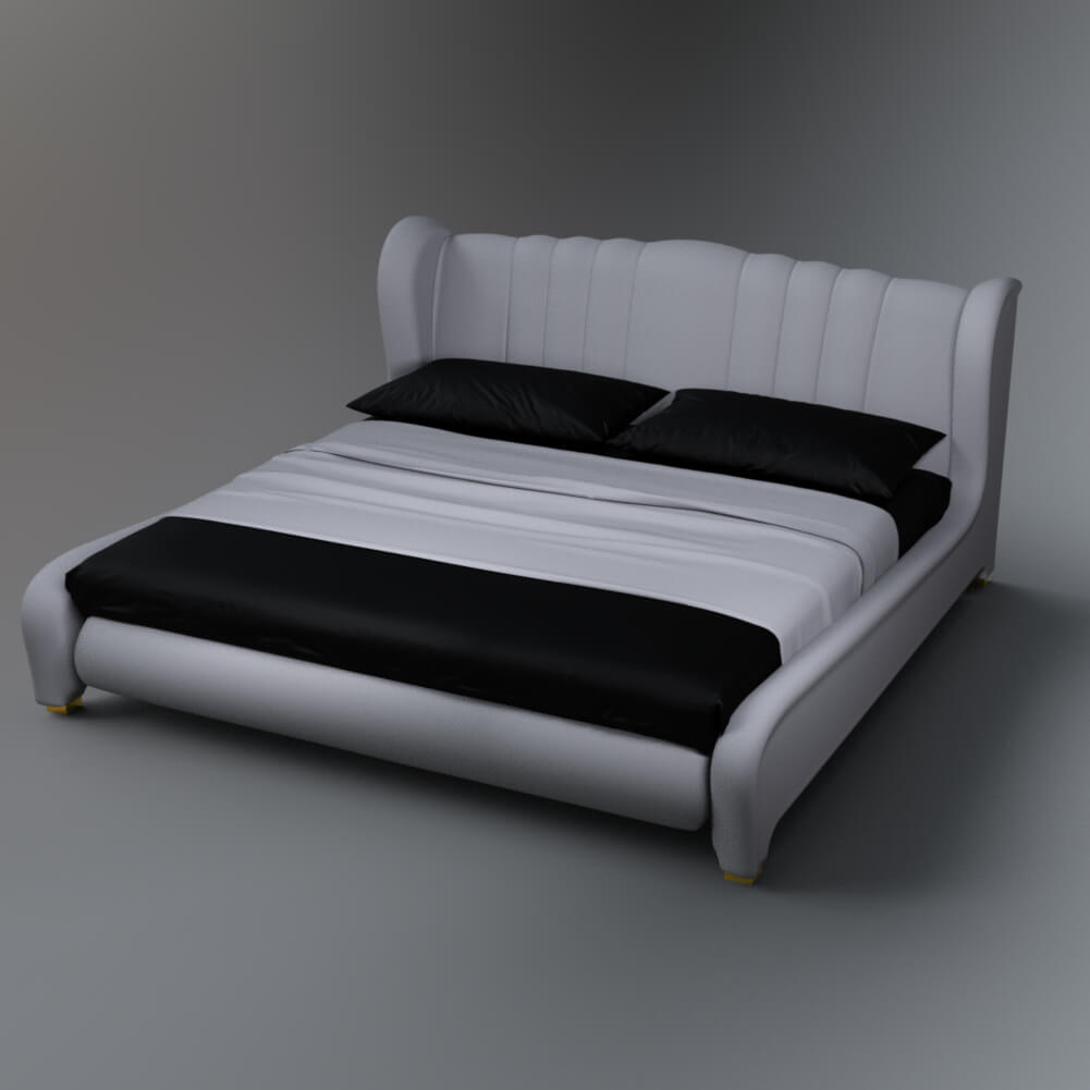 Master Bed 138 3D Render, Digital Art by AQ3D