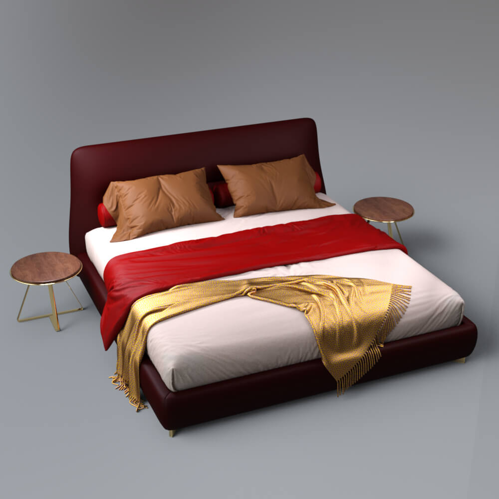 Master Bed 145 3D Render, Digital Art by AQ3D