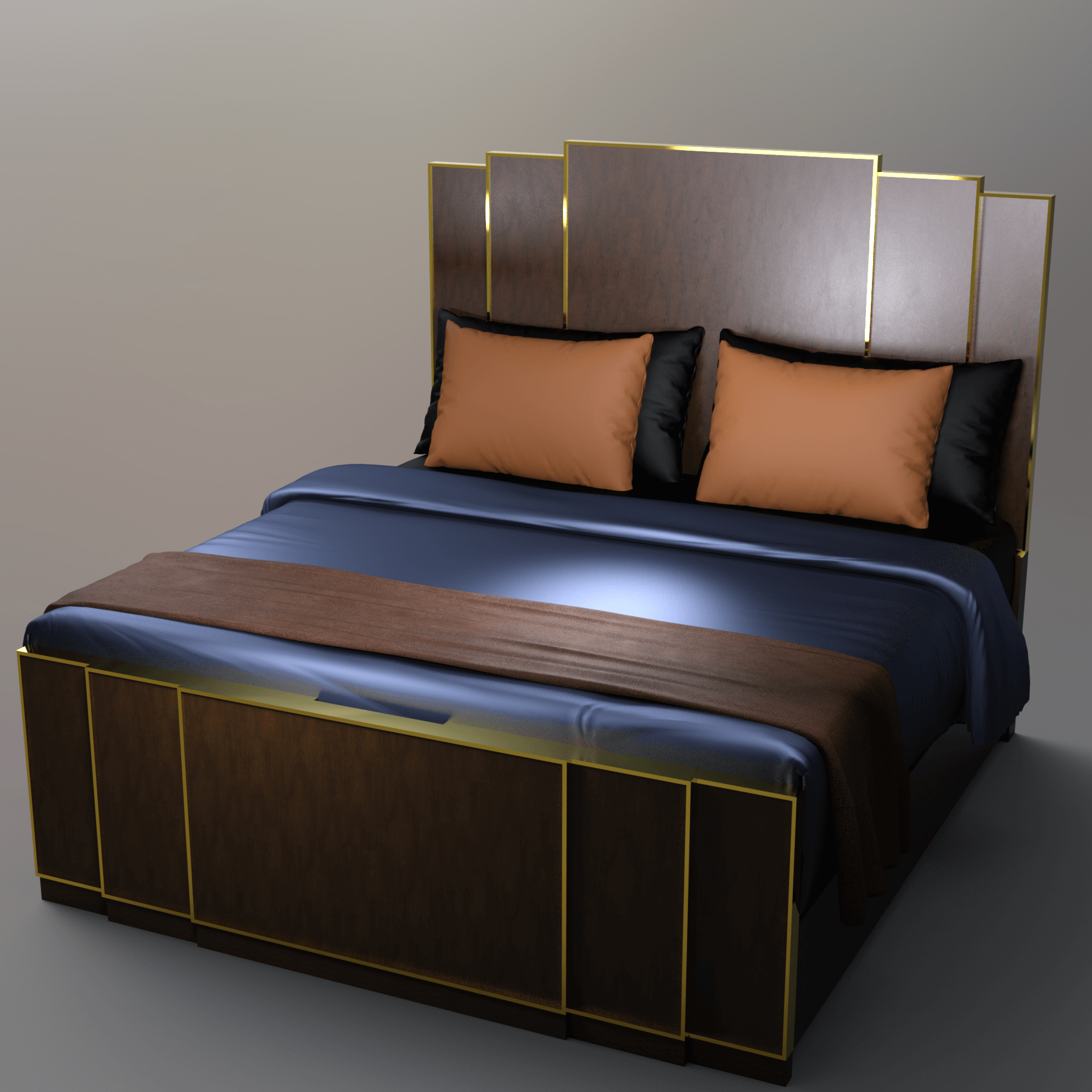 Master Bed 17 3D Render, Digital Art by AQ3D