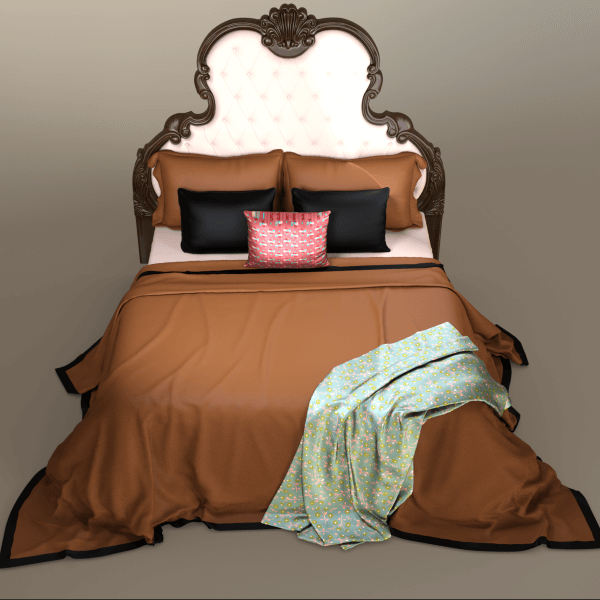 Master Bed 6 3D Render, Digital Art by AQ3D