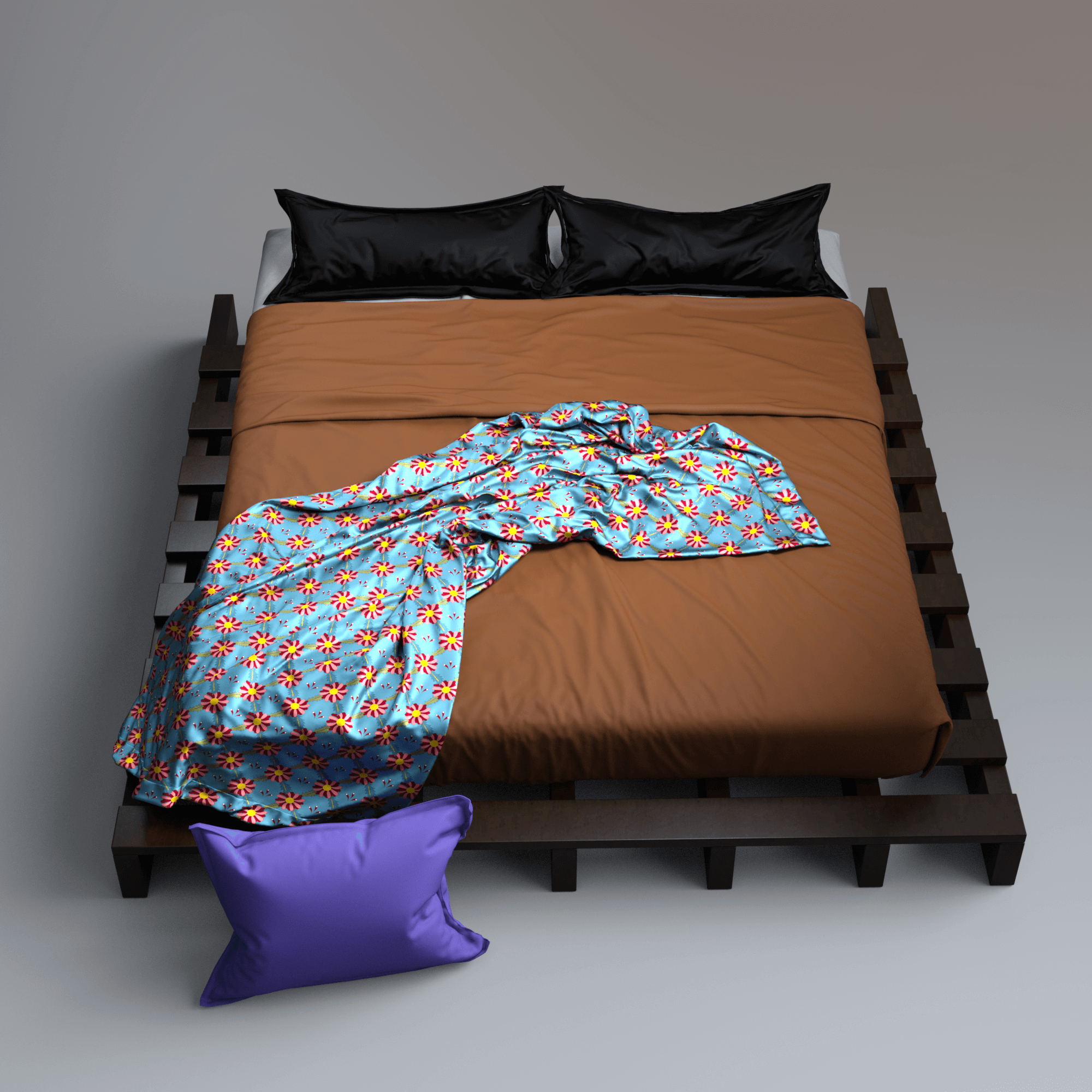 Master Bed 37 3D Render, Digital Art by AQ3D