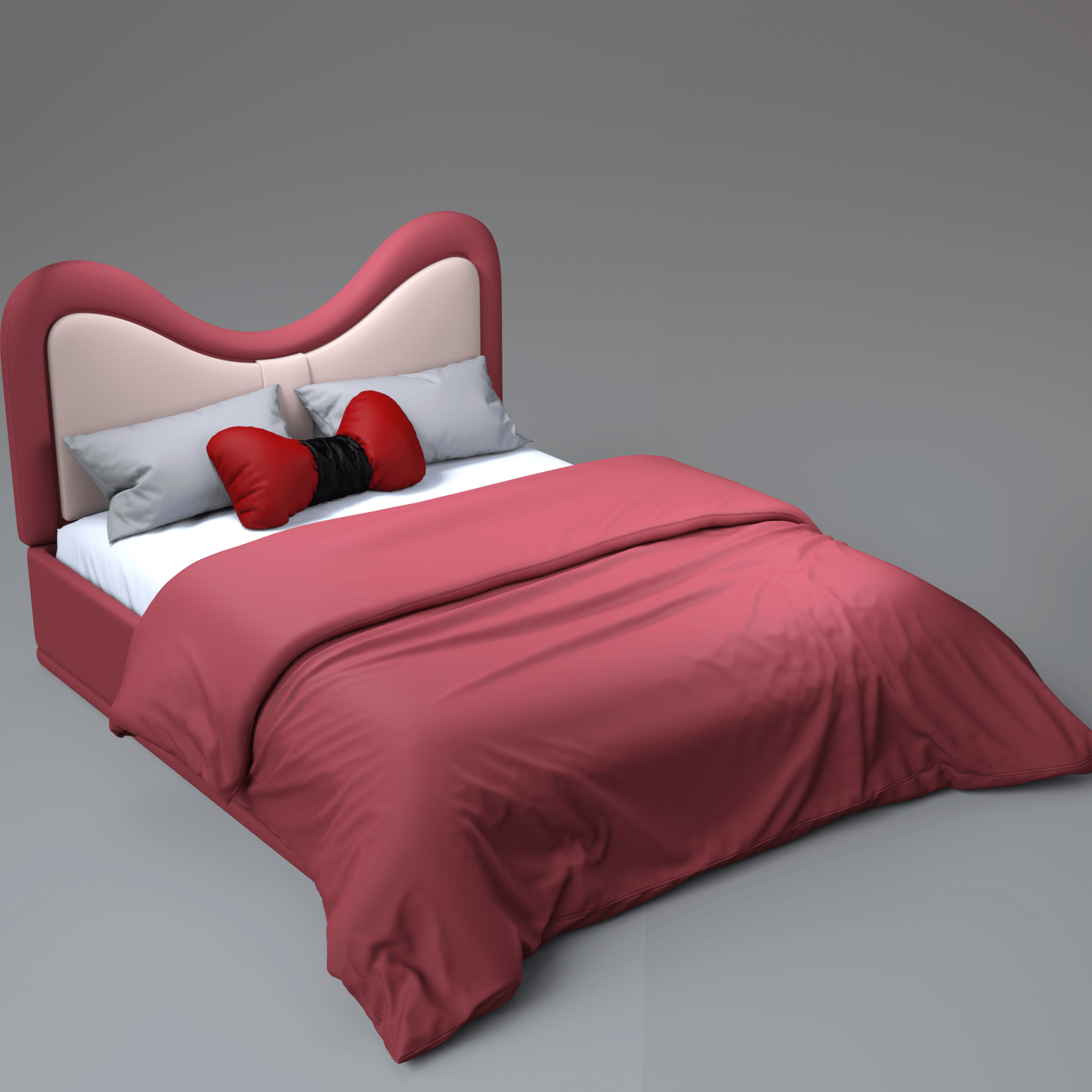 Master Bed 47 3D Render, Digital Art by AQ3D