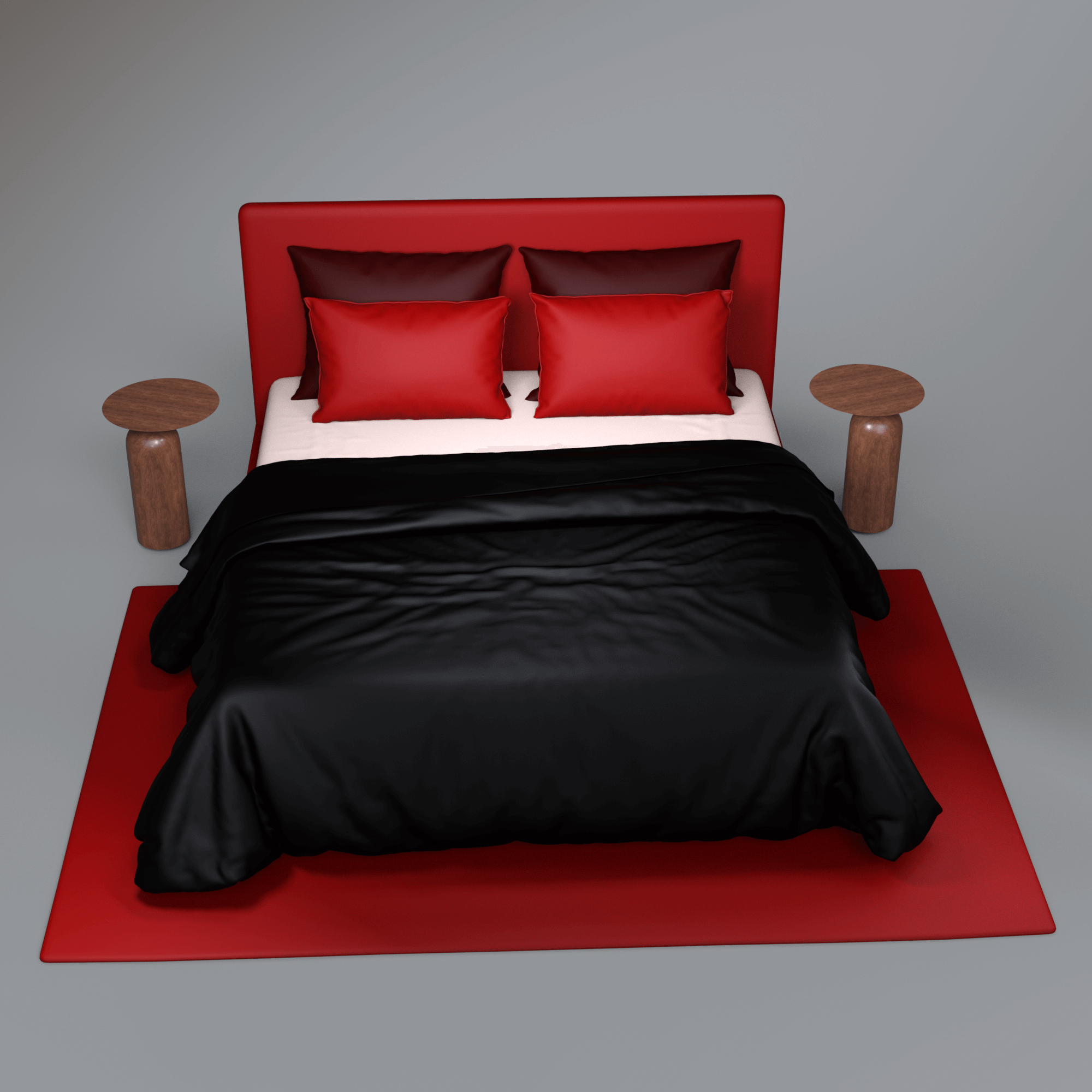 Master Bed 55 3D Render, Digital Art by AQ3D