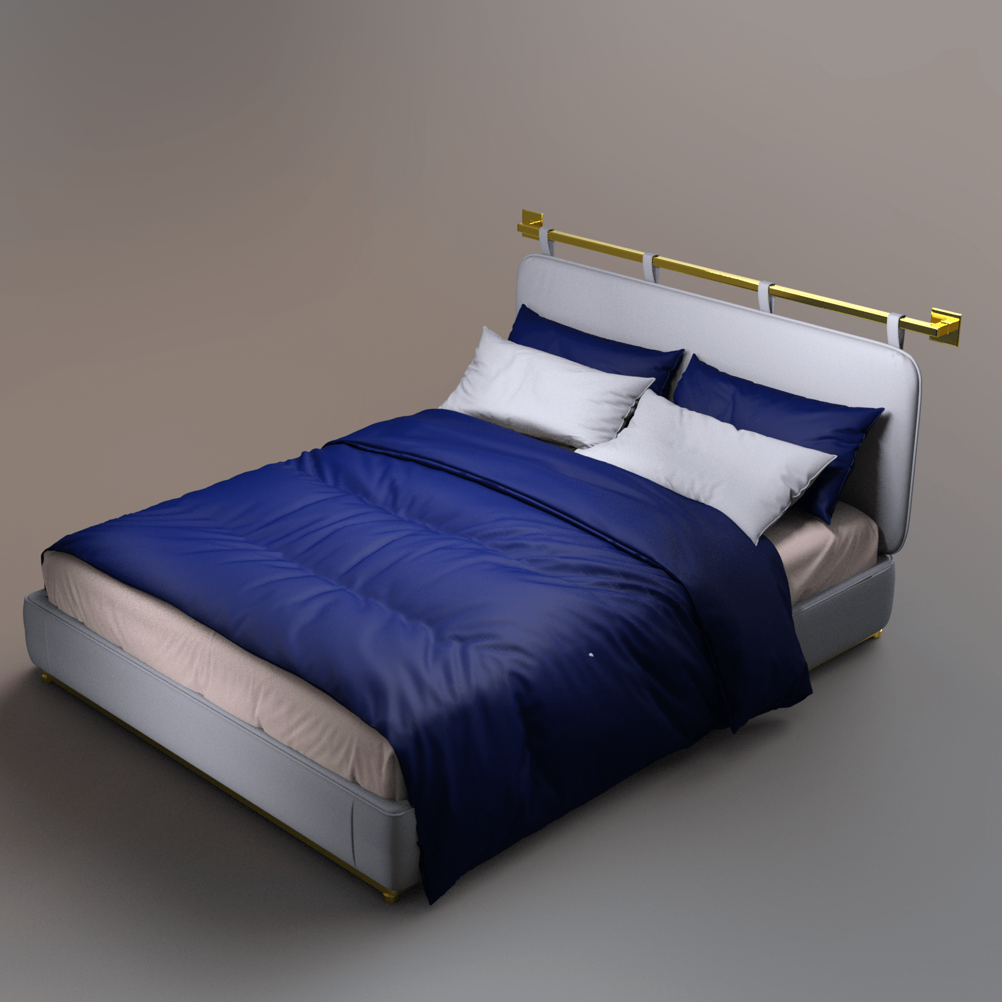Master Bed 60 3D Render, Digital Art by AQ3D