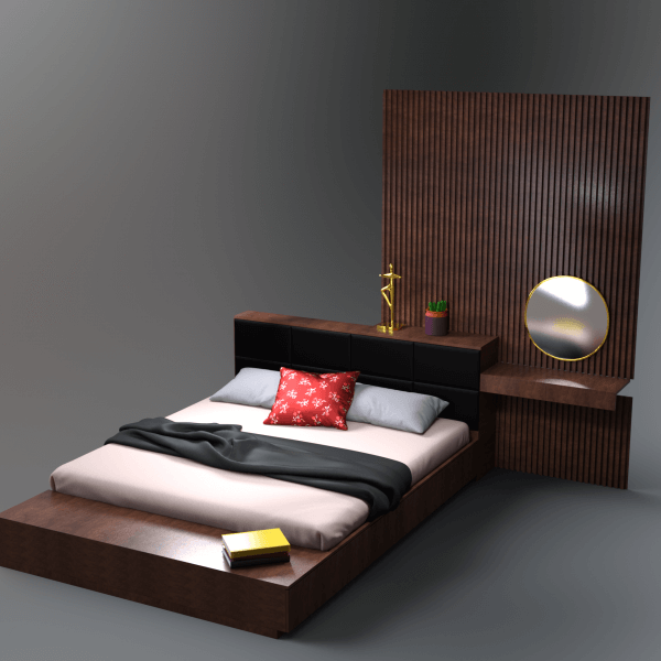 Master Bed 10 3D Render, Digital Art by AQ3D