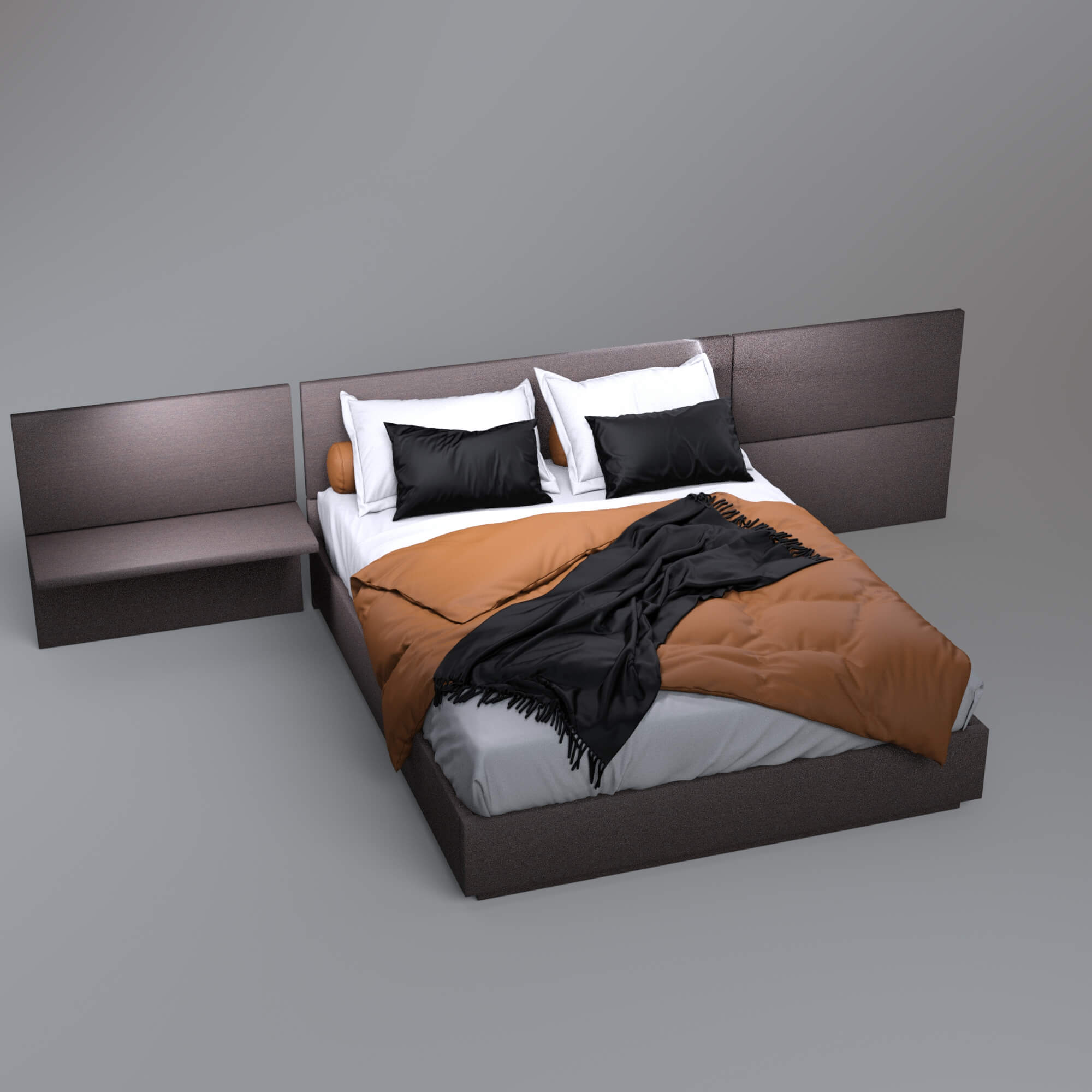 Master Bed 72 3D Render, Digital Art by AQ3D
