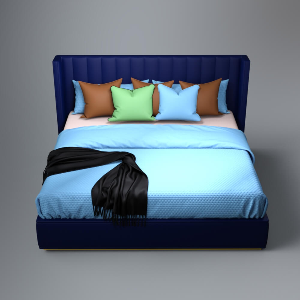 Master Bed 73 3D Render, Digital Art by AQ3D