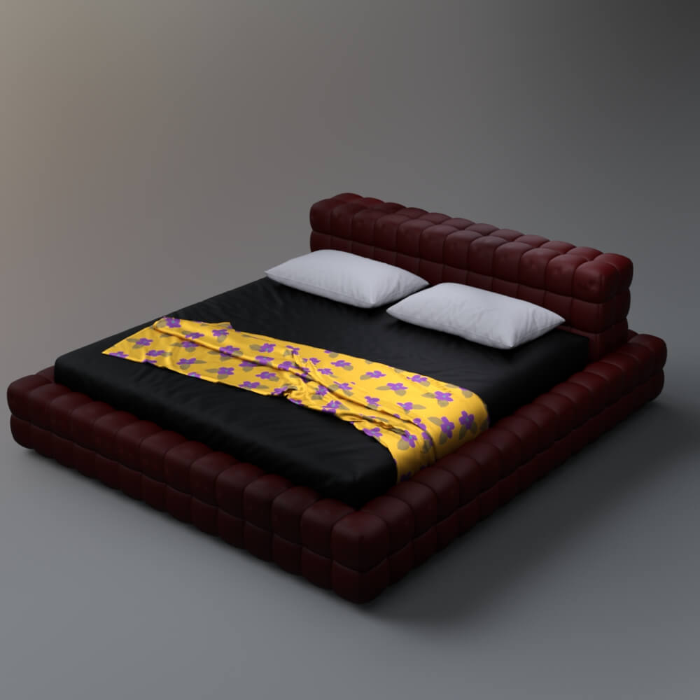 Master Bed 74 3D Render, Digital Art by AQ3D
