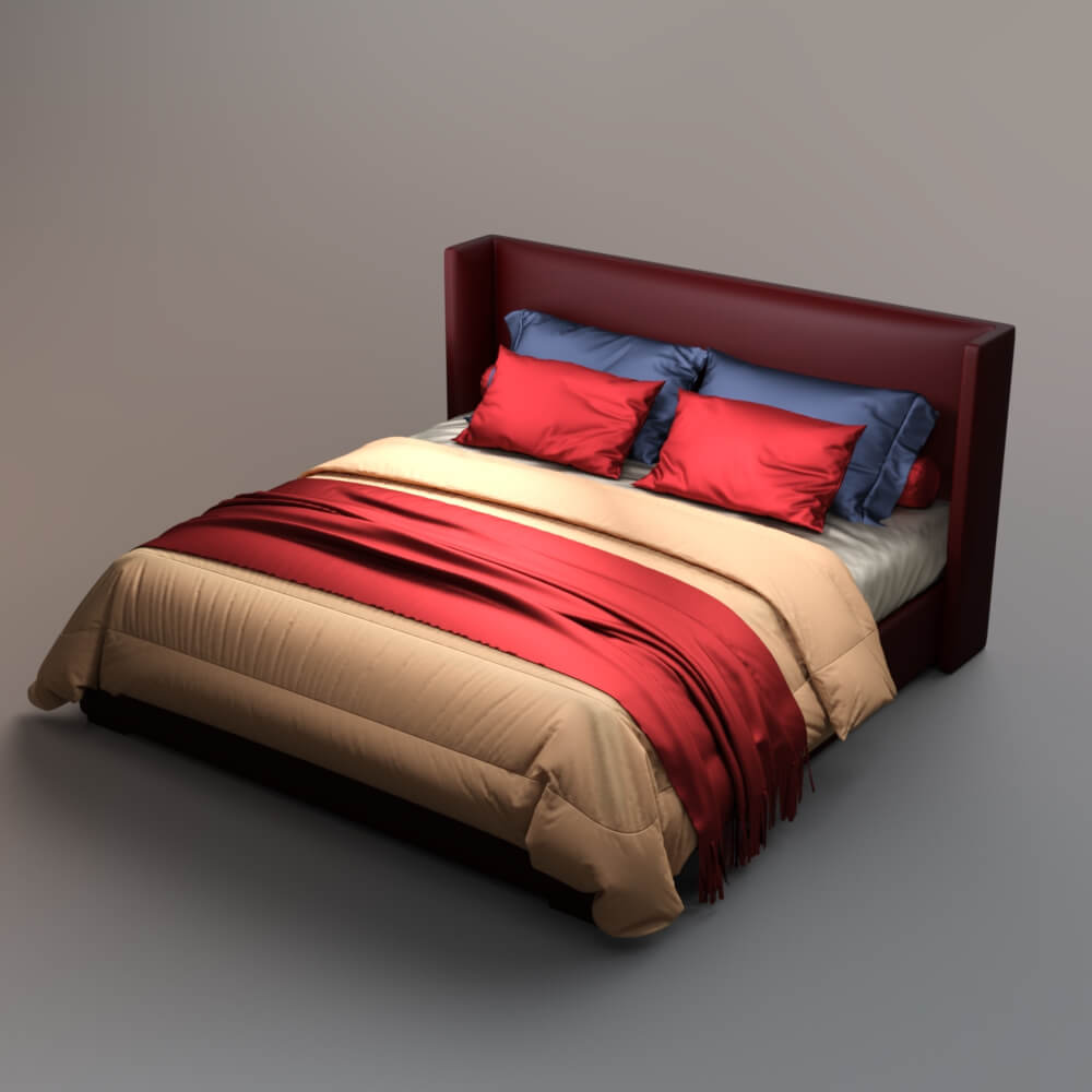 Master Bed 77 3D Render, Digital Art by AQ3D