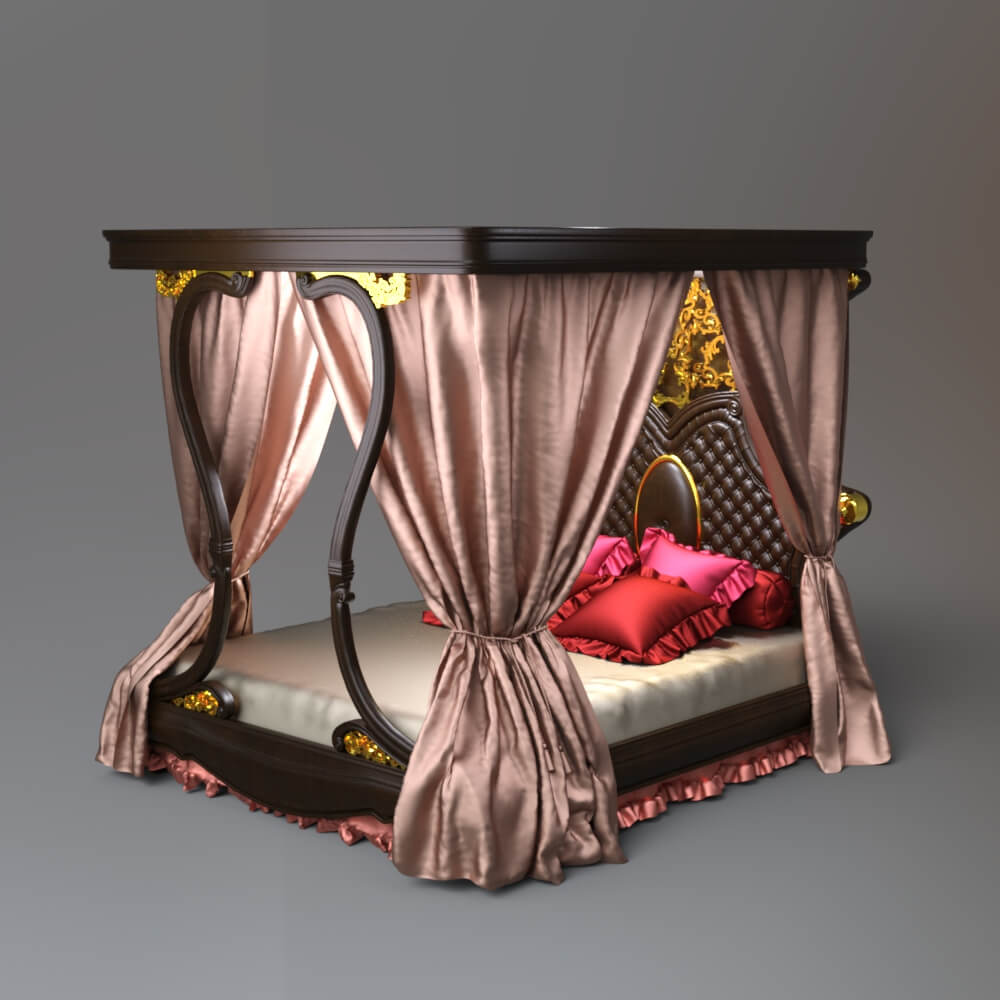 Master Bed 79 3D Render, Digital Art by AQ3D