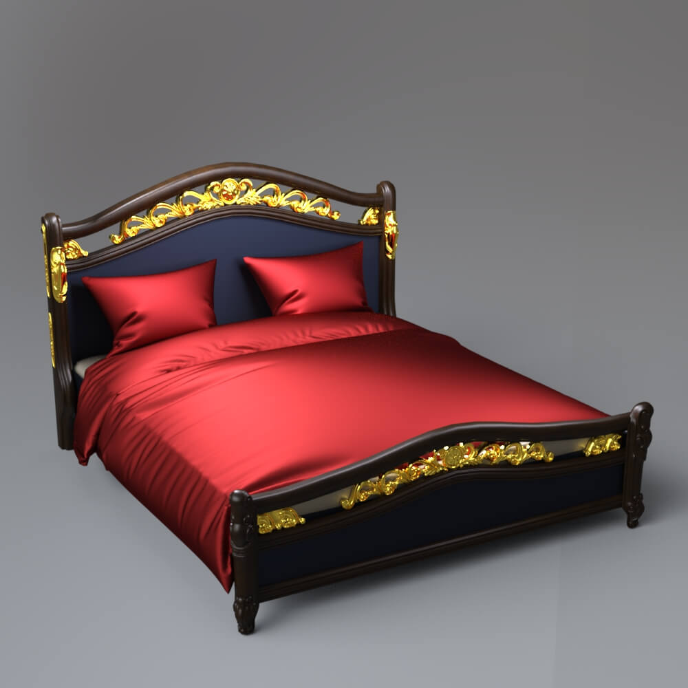 Master Bed 81 3D Render, Digital Art by AQ3D